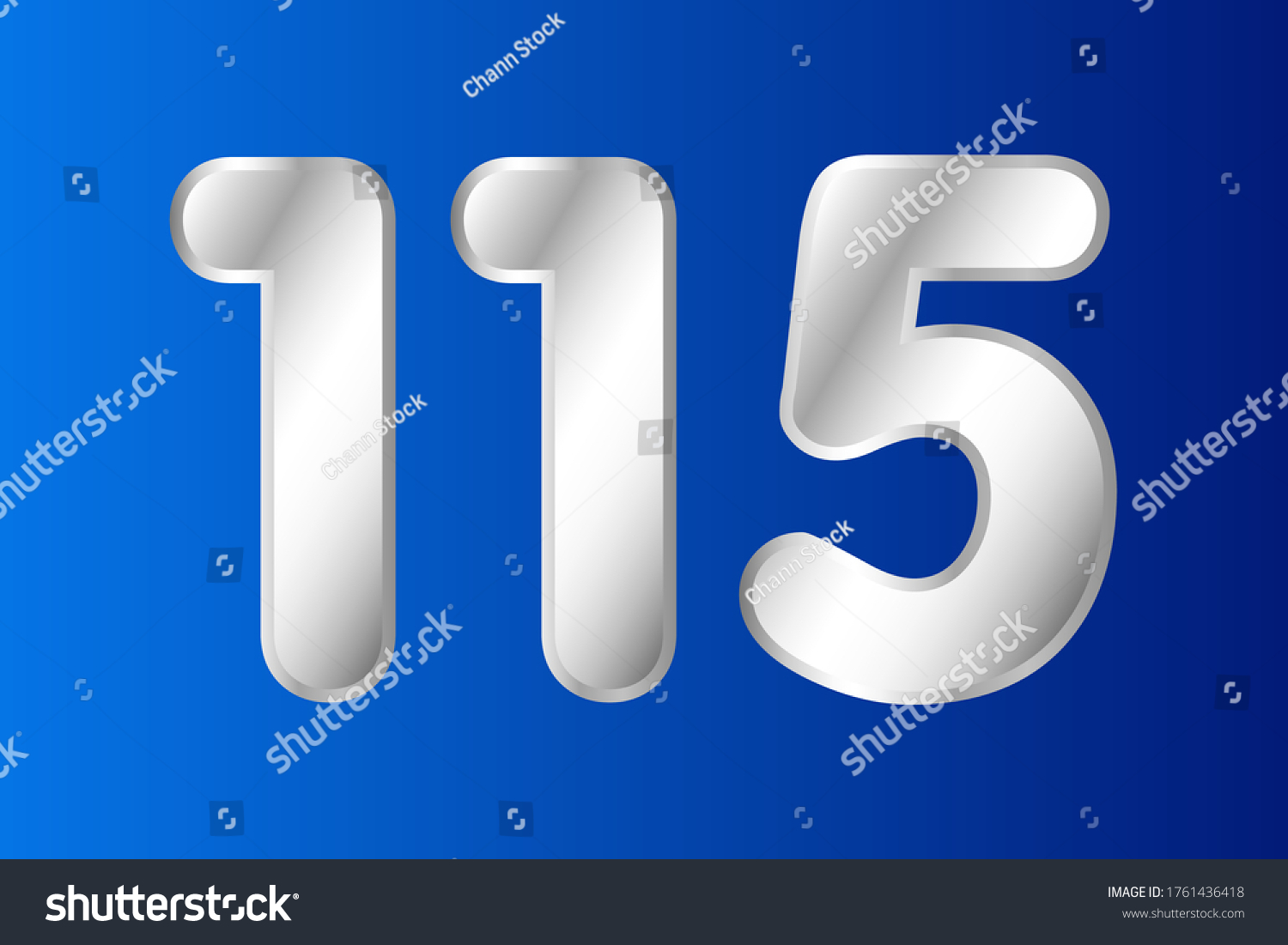 Number 115 Vector Silver Gradient Style Stock Vector (Royalty Free ...