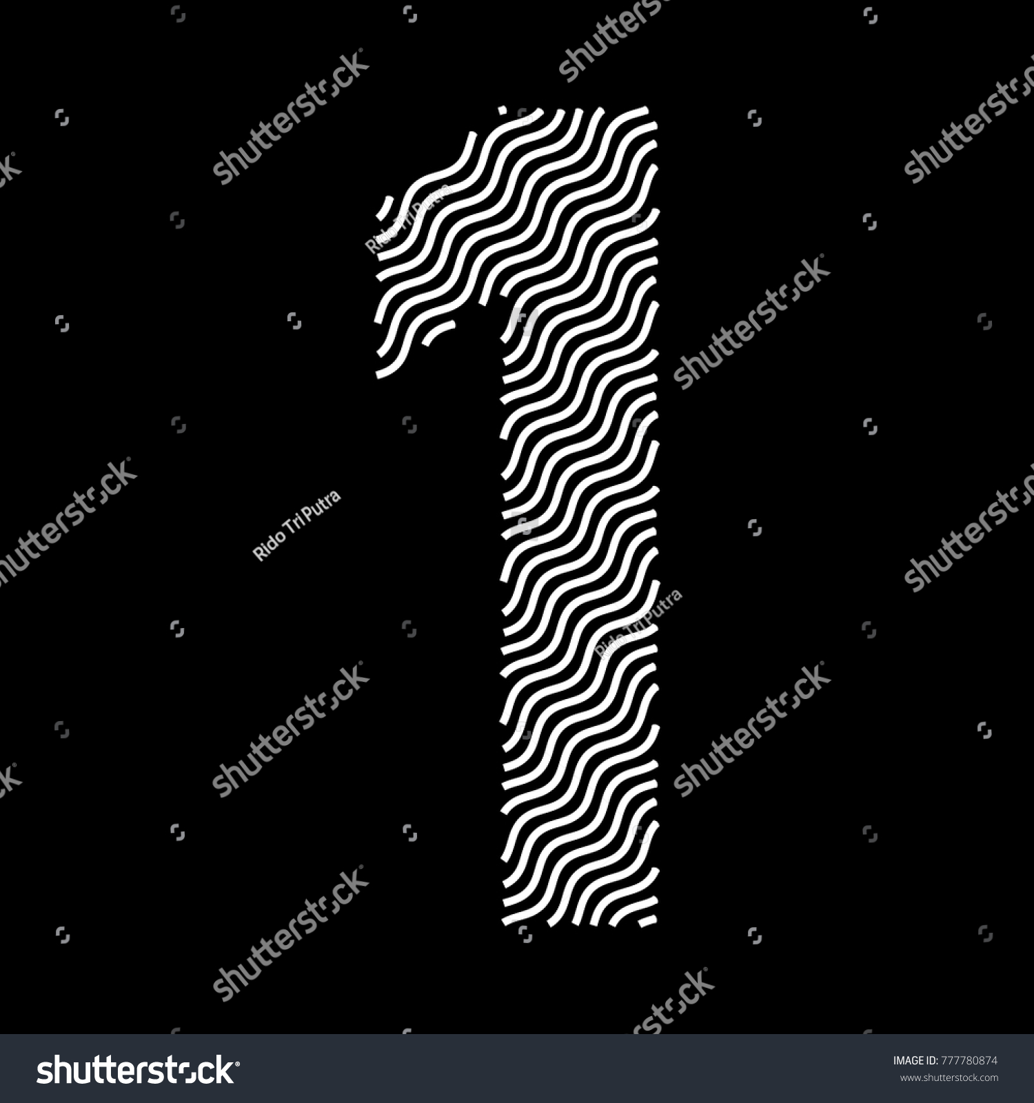 Number 1 Wavy Character Stock Vector (Royalty Free) 777780874