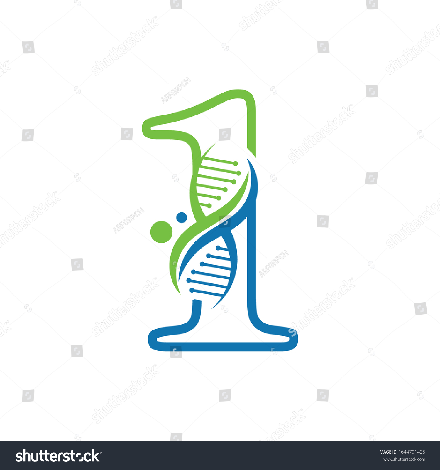 Number 1 Dna Logo Simple Creative Stock Vector (Royalty Free) 1644791425