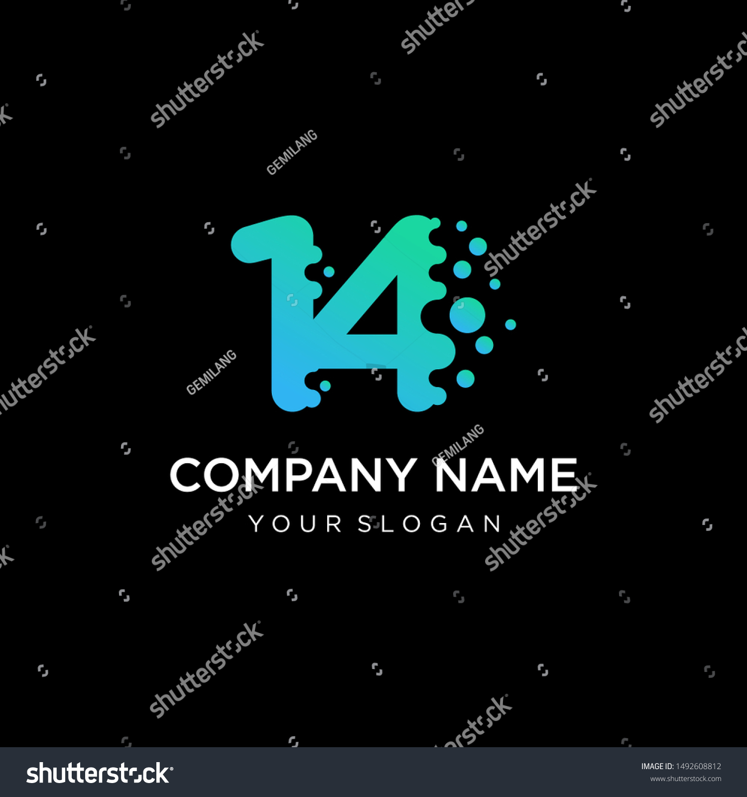 Number 14 Dot Shape Molecule Lab Stock Vector (Royalty Free) 1492608812