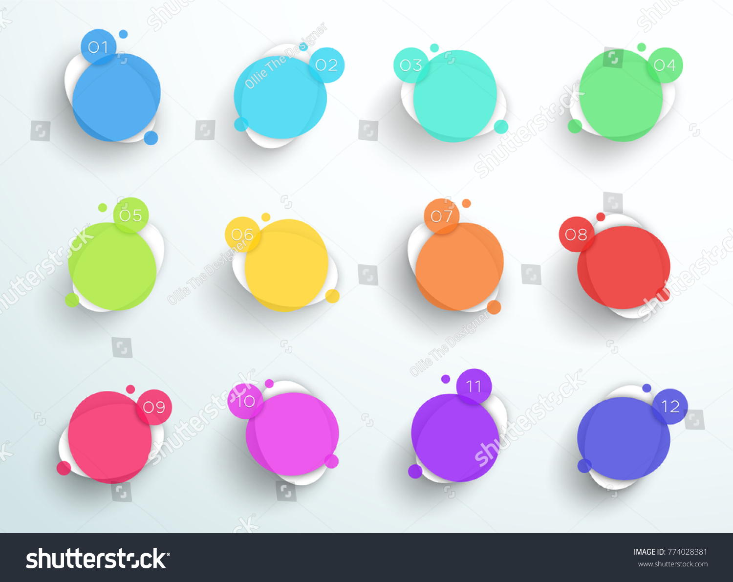 Numbered Abstract Colorful Circle Text Boxes Stock Vector (Royalty Free ...
