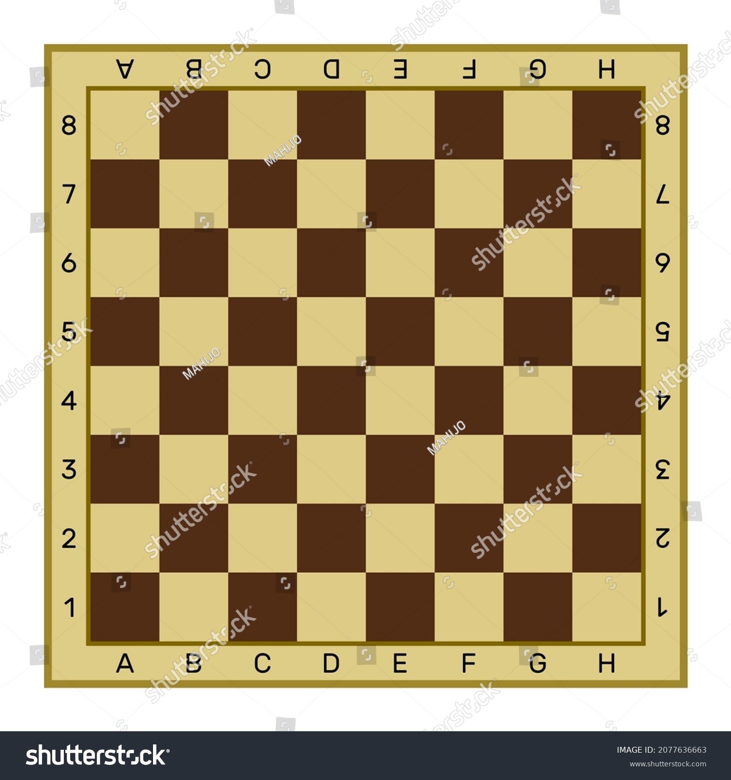 Numbered Lettered Chess Board Stock Vector (Royalty Free) 2077636663