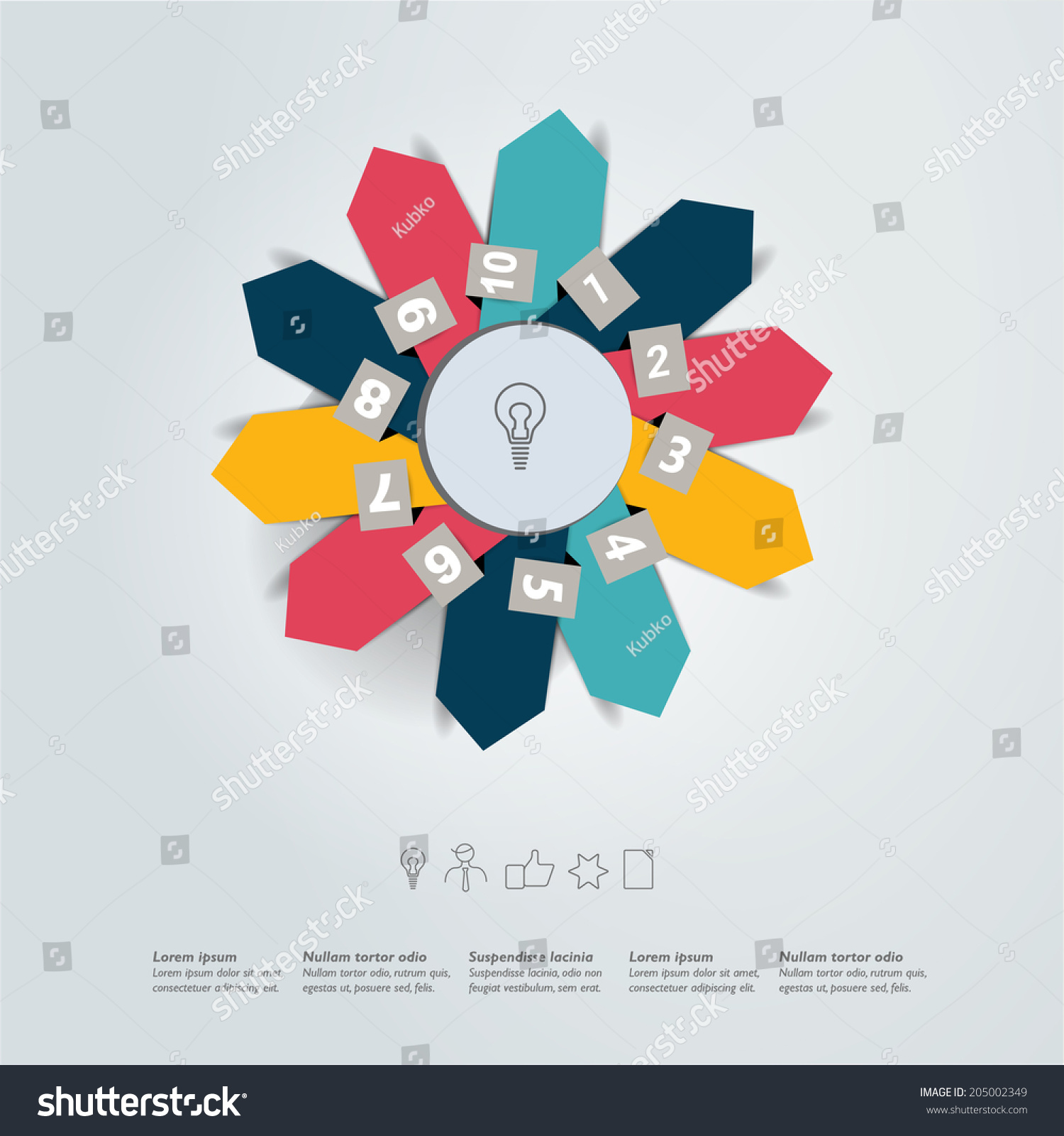 Numbered Arrow Round Template Vector Infographic Stock Vector (Royalty ...
