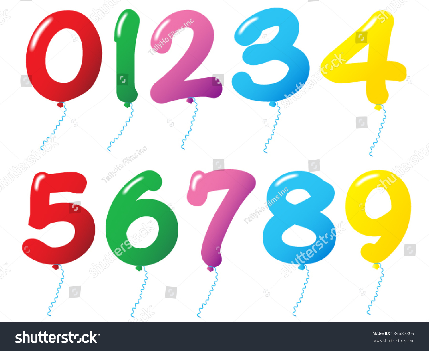 Numbered Balloons On Isolated Background Stock Vector (Royalty Free ...