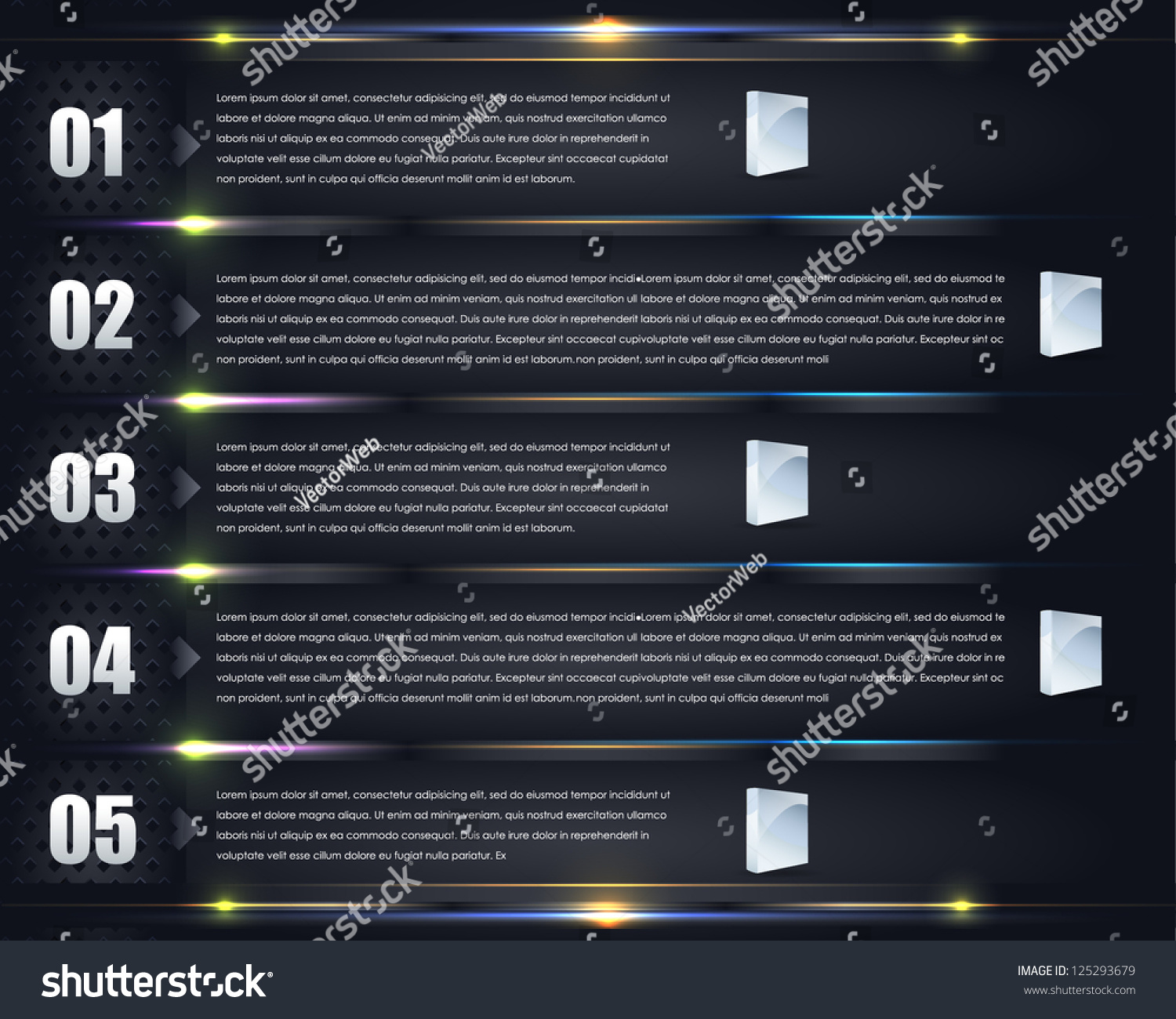 Numbered Banner Card Vector Background Design Stock Vector (Royalty ...
