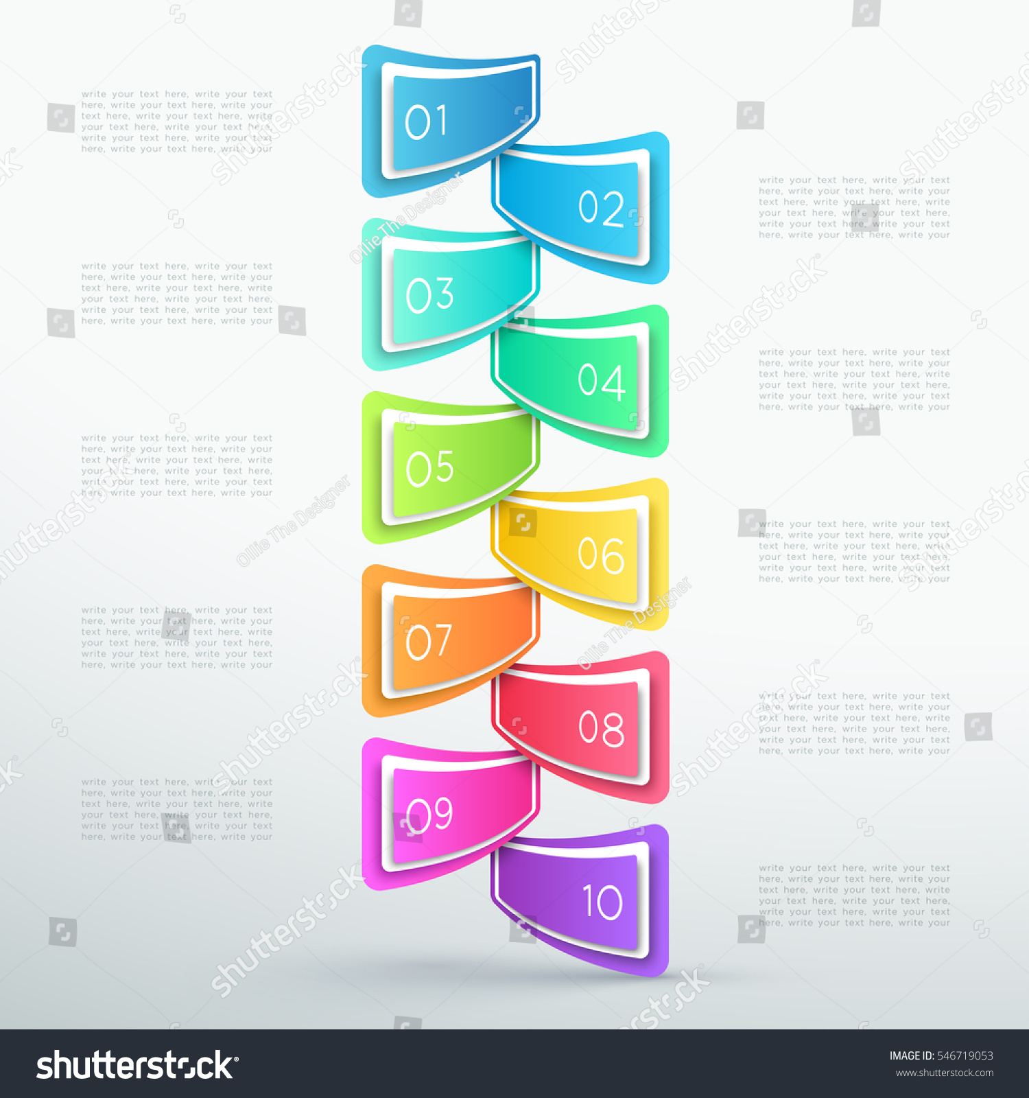 Numbered Boxes 1 10 Text Template Stock Vector (Royalty Free) 546719053