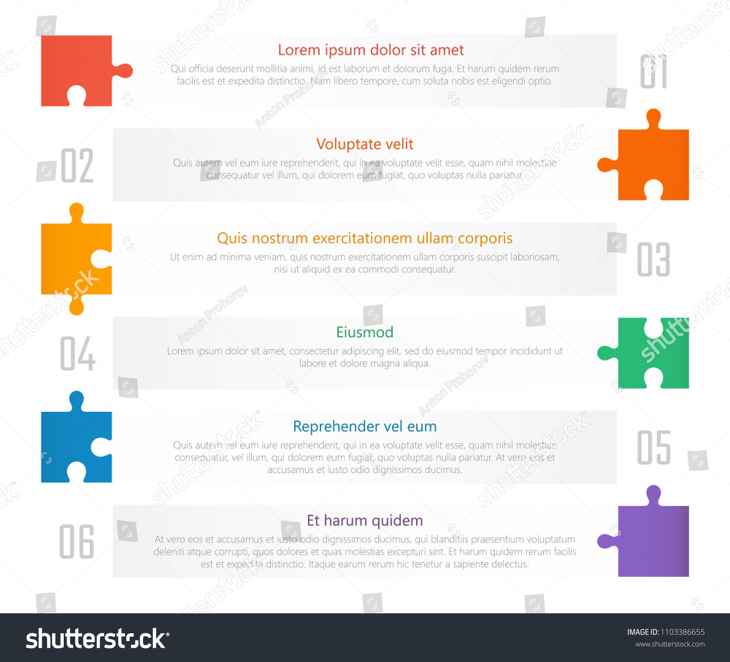 Numbered List Template Chart Table Vector: เวกเตอร์สต็อก (ปลอดค่า ...