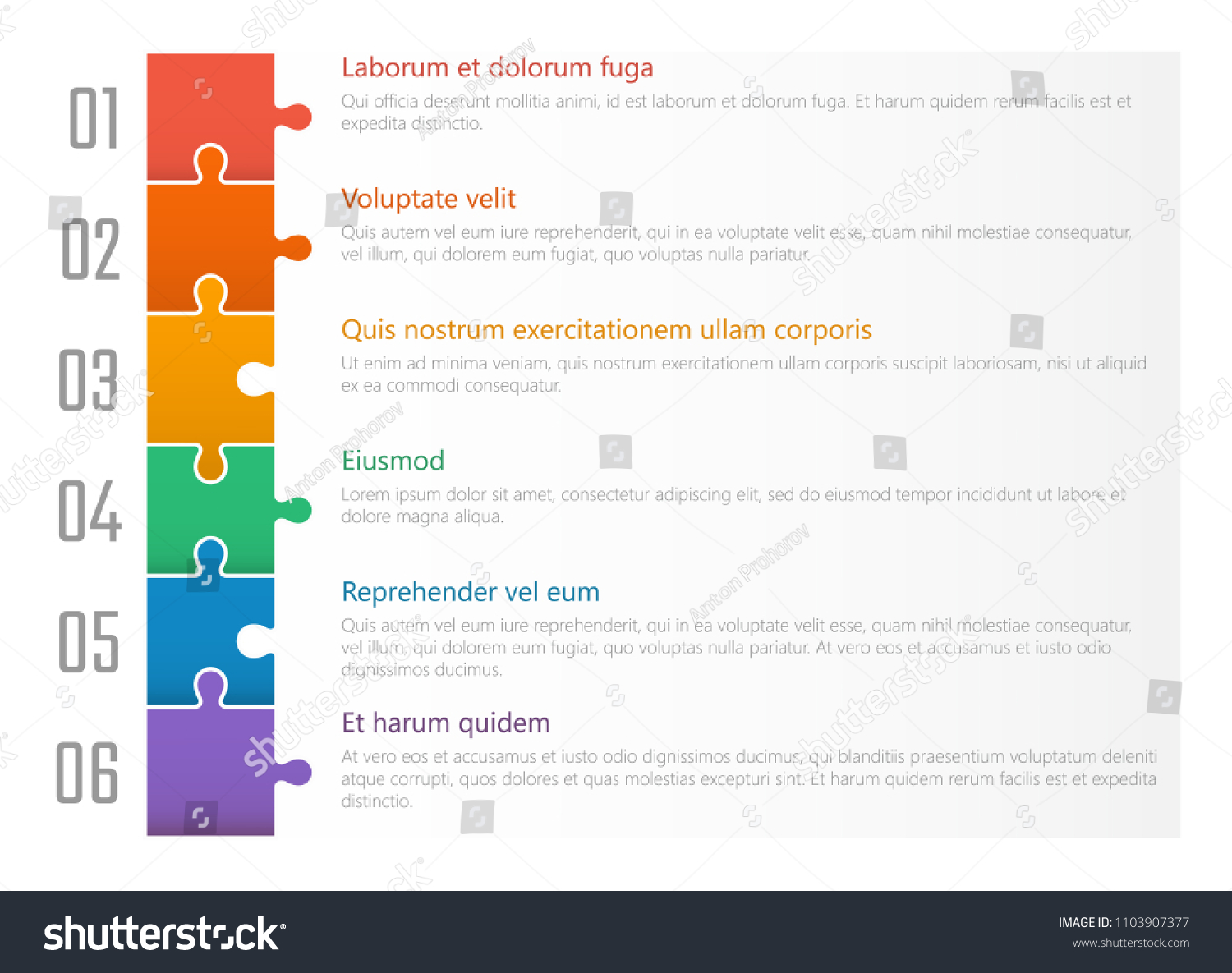 Numbered List Template Chart Table Vector: vector de stock (libre de ...
