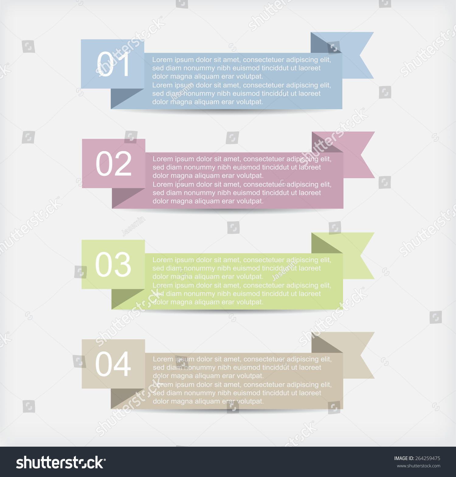 Numbered Paper Banner Setvector Illustration Stock Vector (Royalty Free ...