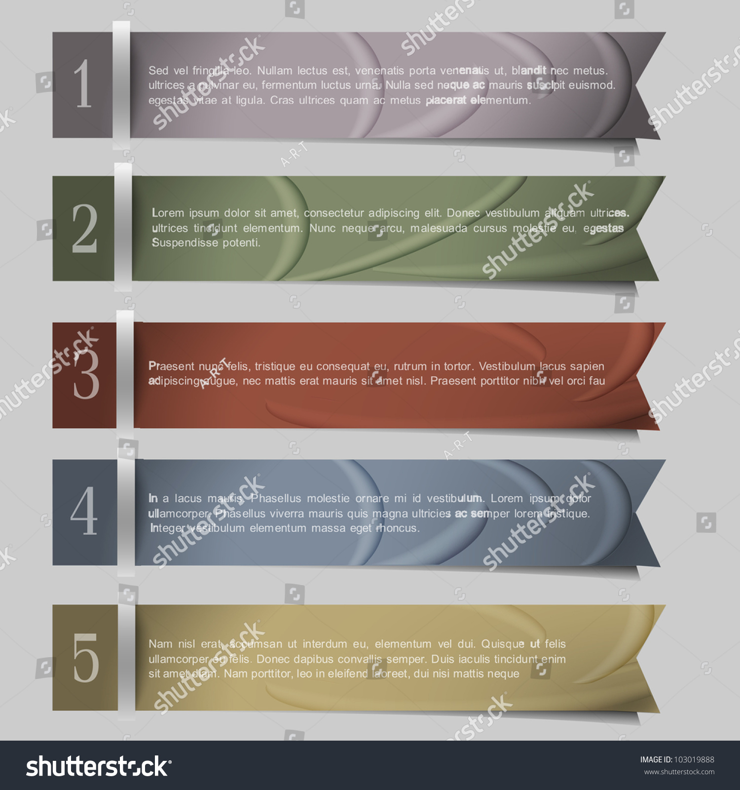 Numbered Ribbons Banners Design Stock Vector (Royalty Free) 103019888 ...