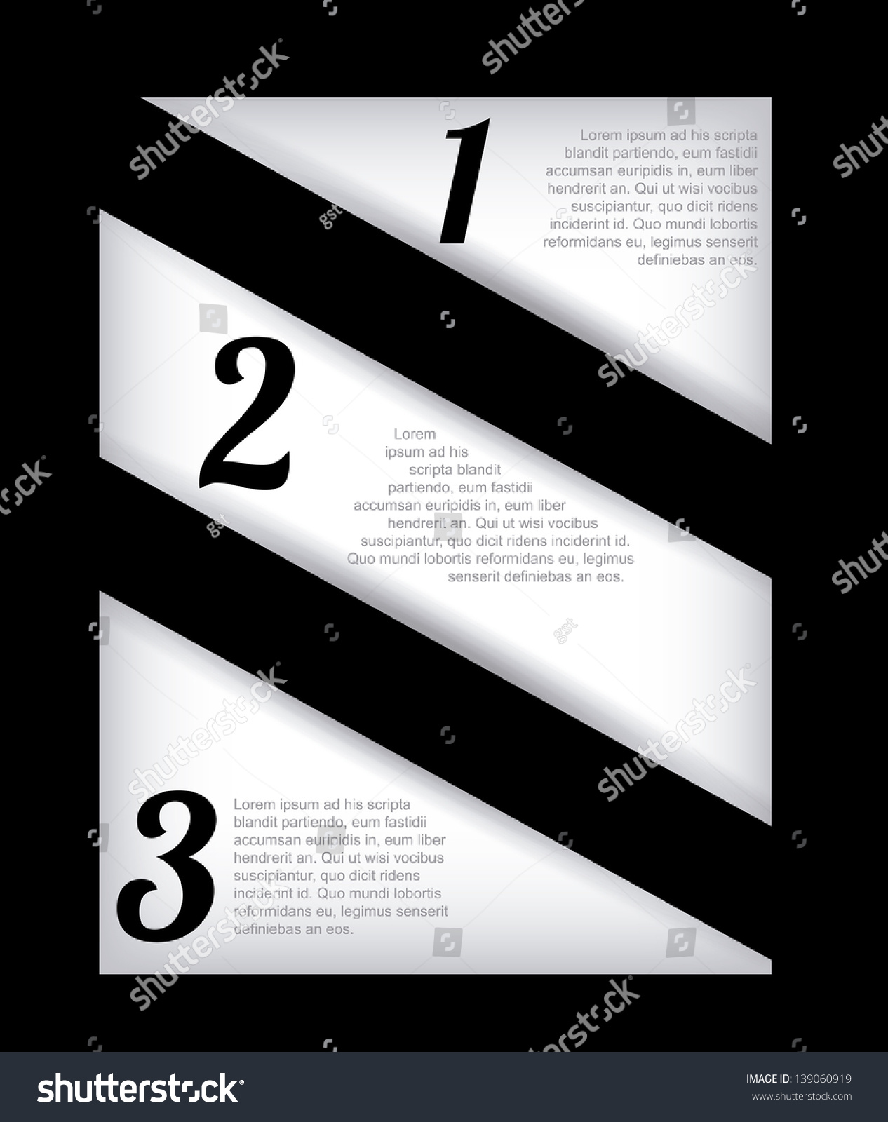 Numbered Text Over Black Background Vector Stock Vector (Royalty Free ...