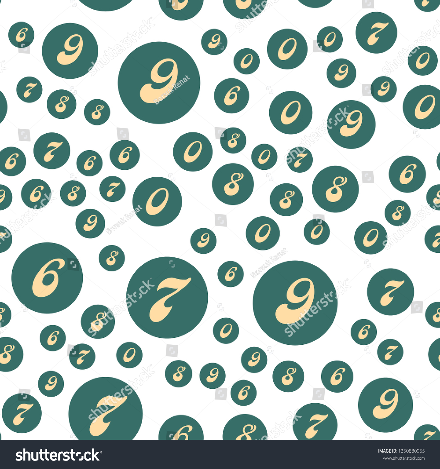Numbers Circles Education School Concept Seamless Stock Vector (Royalty ...