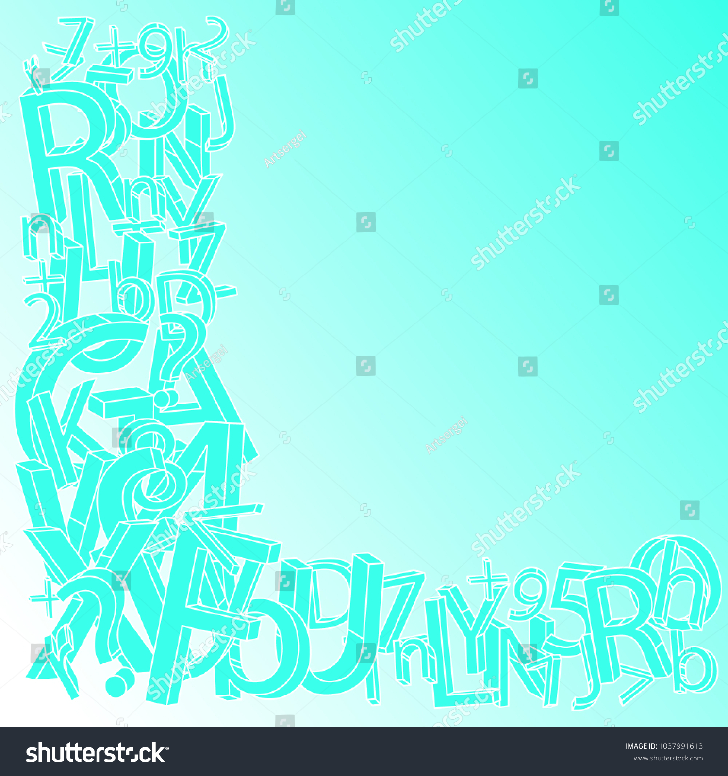 Numbers Letters Background Vector Illustration Stock Vector (Royalty ...