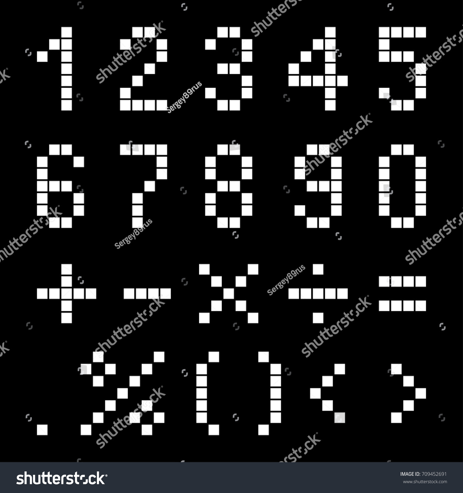 Numbers Mathematical Signs Pixels: vector de stock (libre de regalías ...