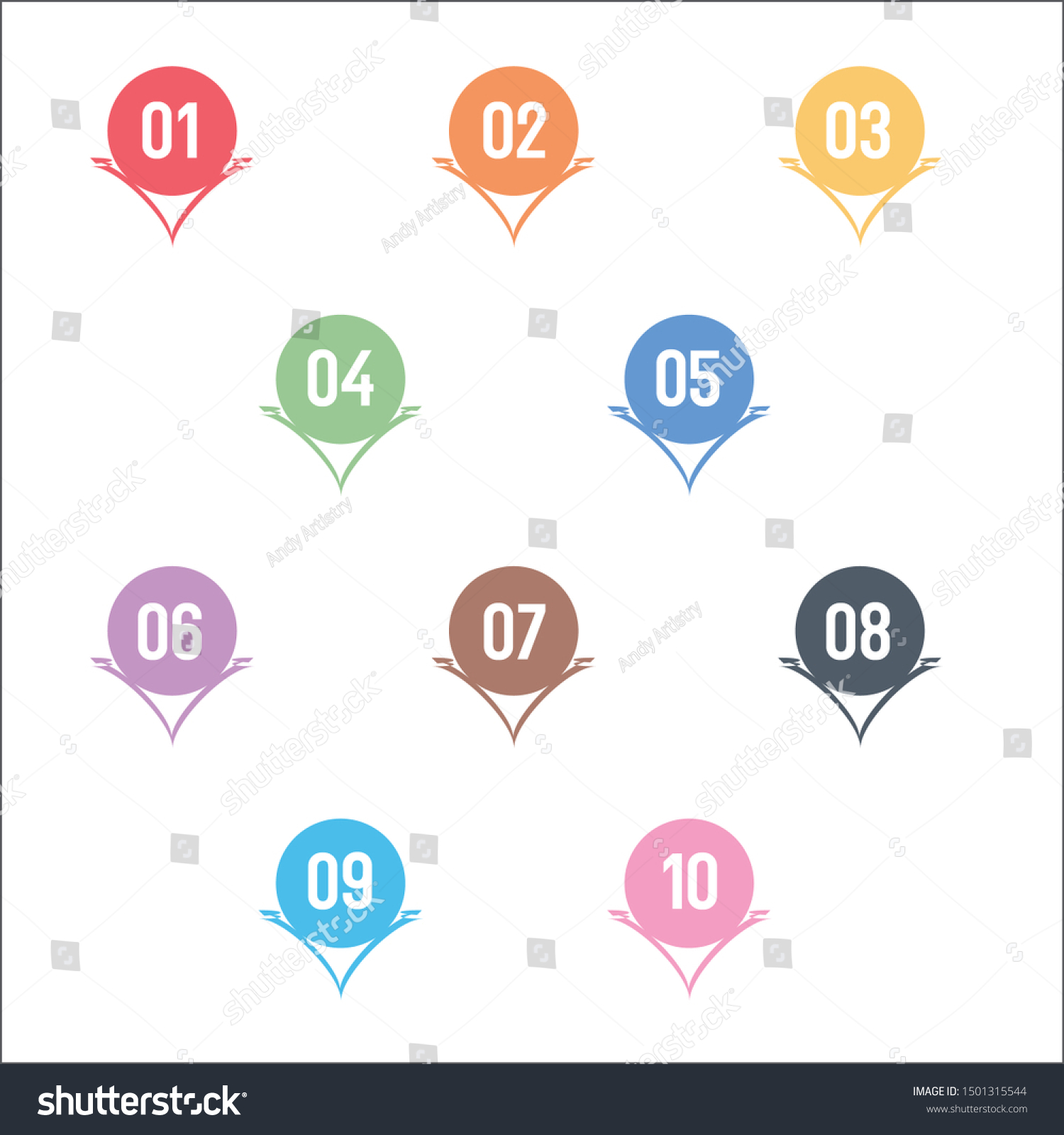 Numbers Bullet Point Can Use Presentation 스톡 벡터(로열티 프리) 1501315544 ...
