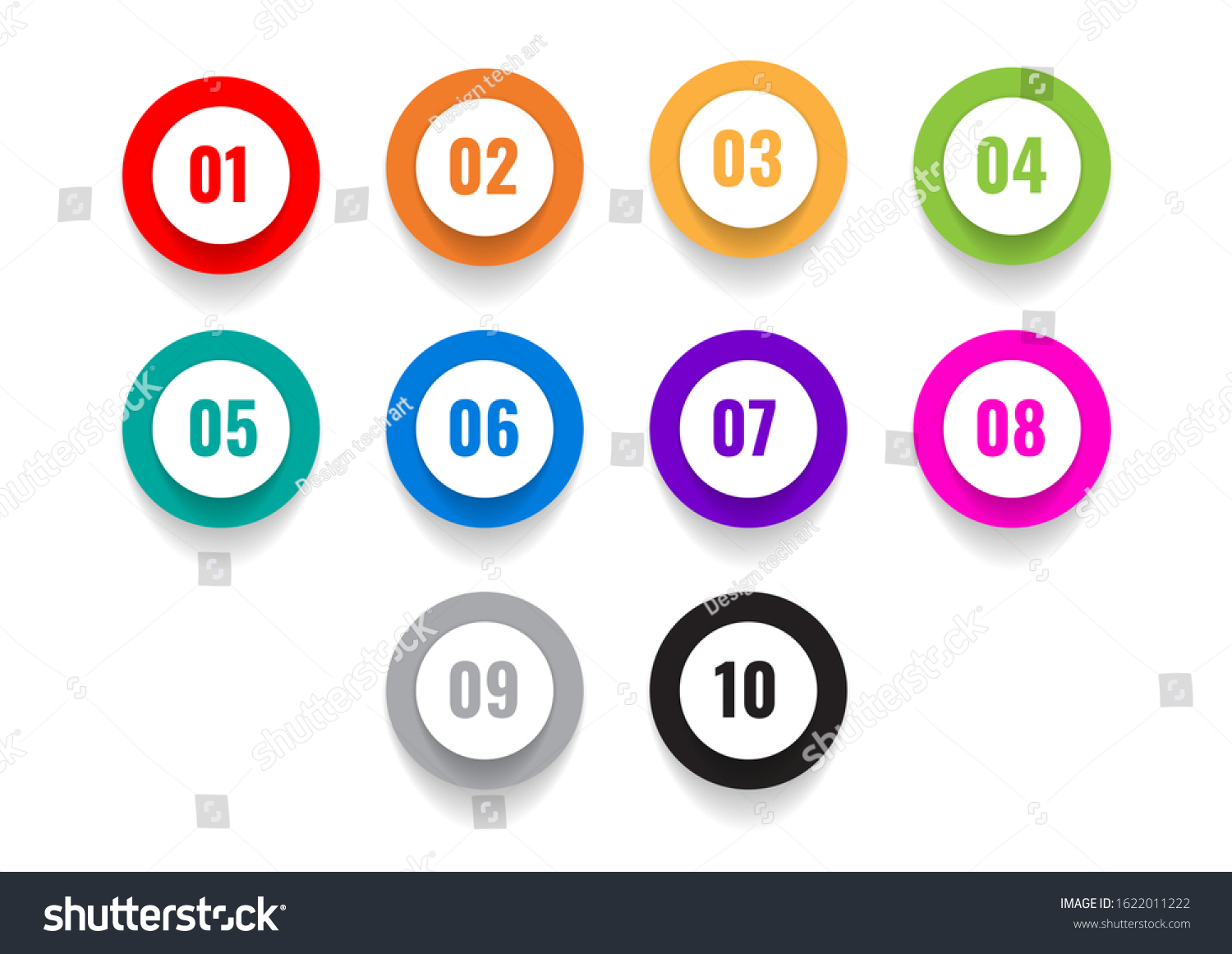 Numbers Bullet Point Label Set Vector Stock Vector (Royalty Free ...