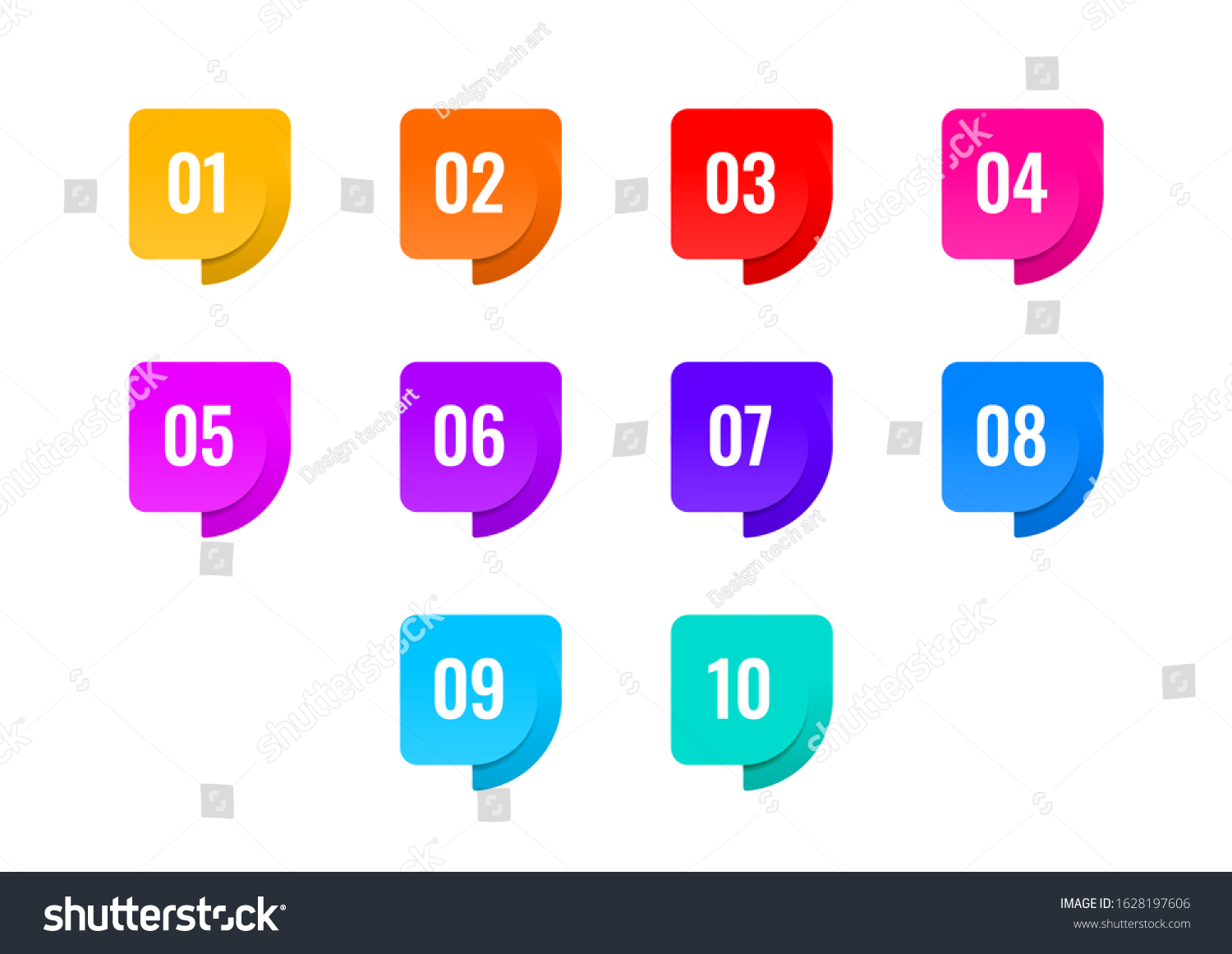 Numbers Bullet Point Label Set Vector Stock Vector (Royalty Free ...