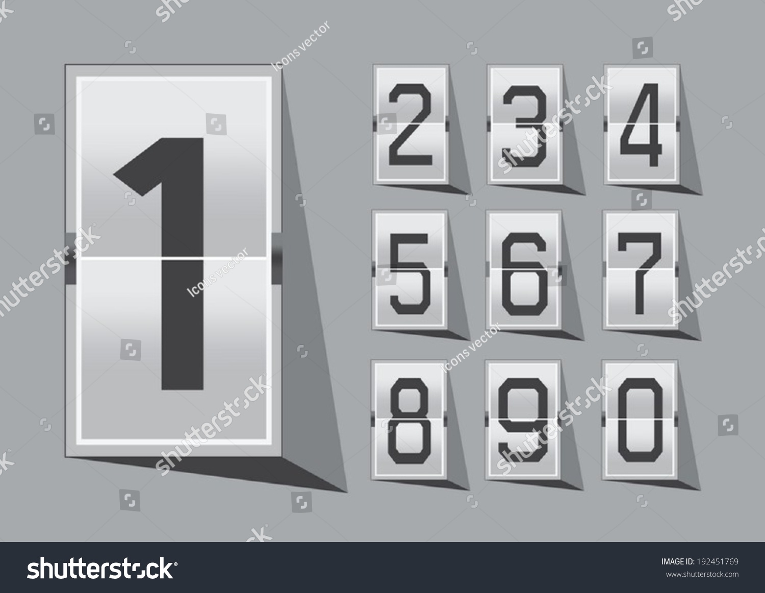 Numbers Clock Flip Scoreboard Illustration: vector de stock (libre de ...