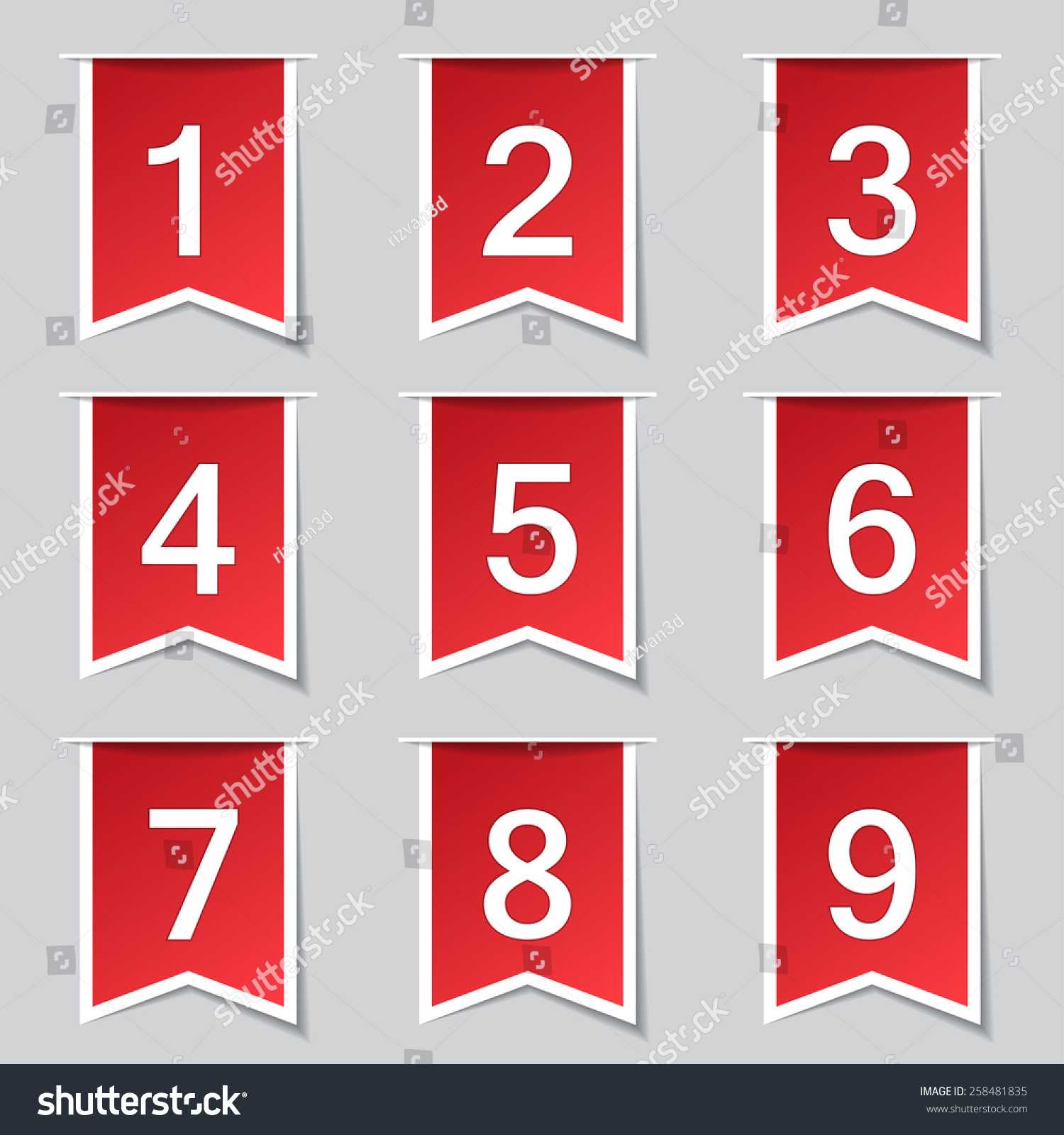 Numbers Counting Label Vector Red Icon: เวกเตอร์สต็อก (ปลอดค่าลิขสิทธิ์ ...