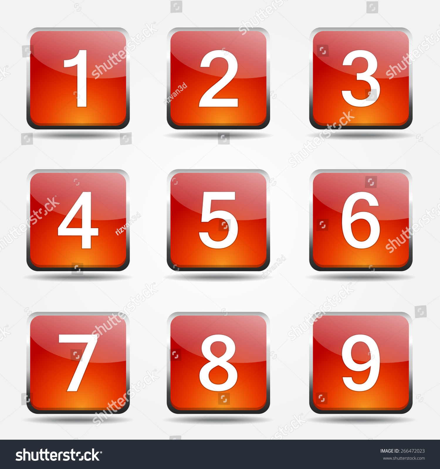 Numbers Counting Square Vector Orange Icon: เวกเตอร์สต็อก (ปลอดค่า ...