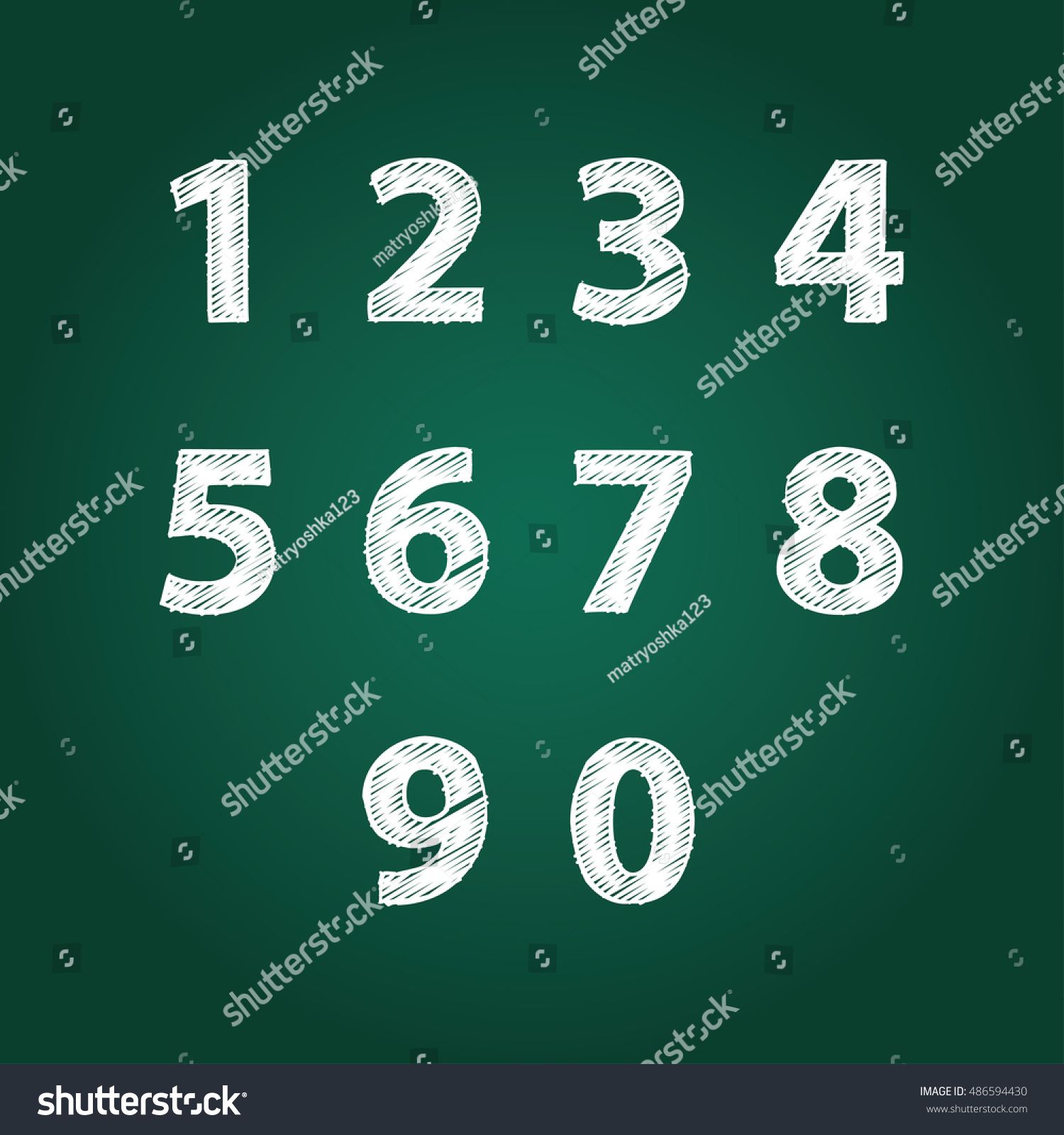 Numbers Design Collection Textured Fonts Vector Stock Vector (Royalty ...