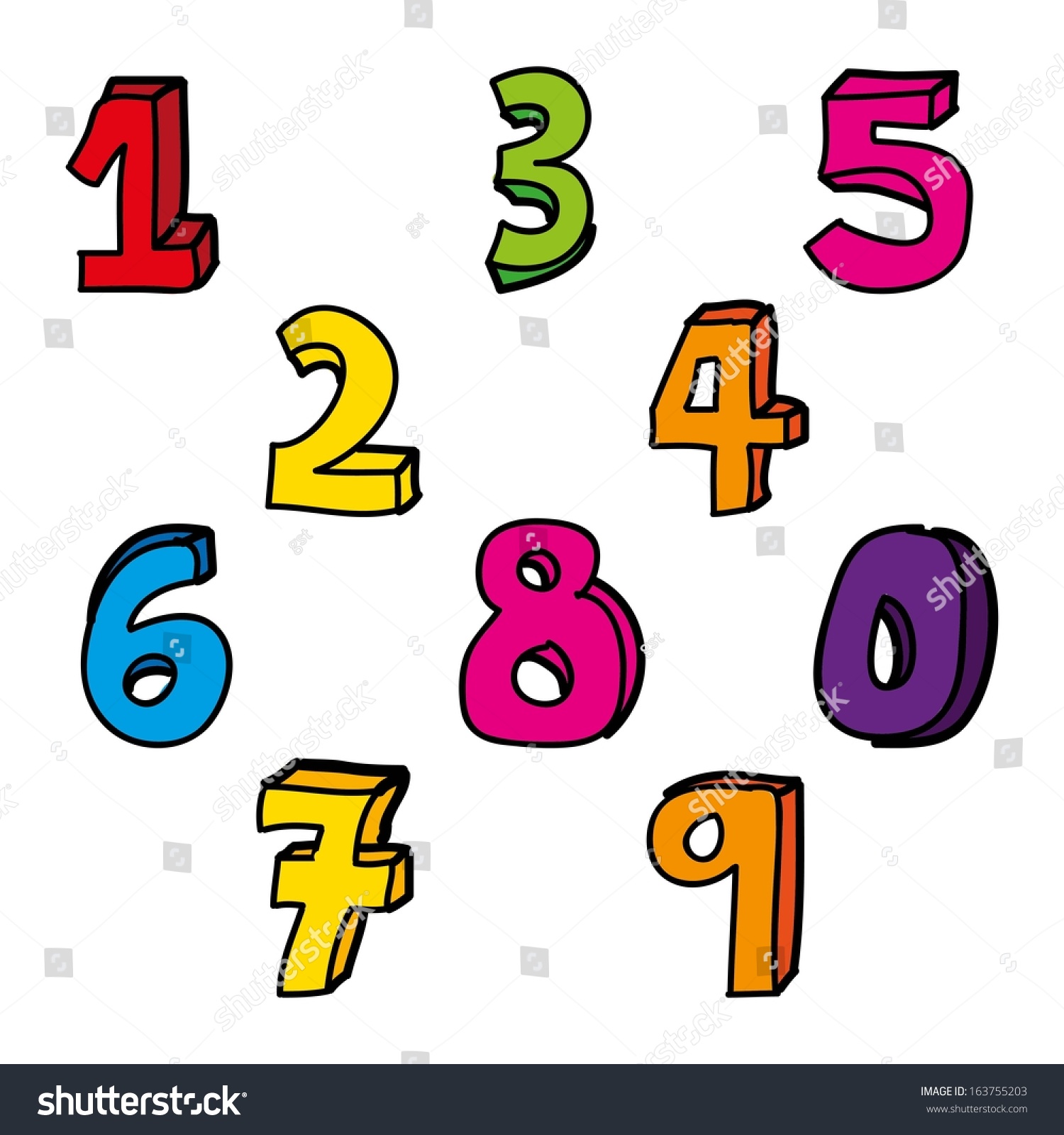 Numbers Drawing Over White Background Vector: เวกเตอร์สต็อก (ปลอดค่า ...
