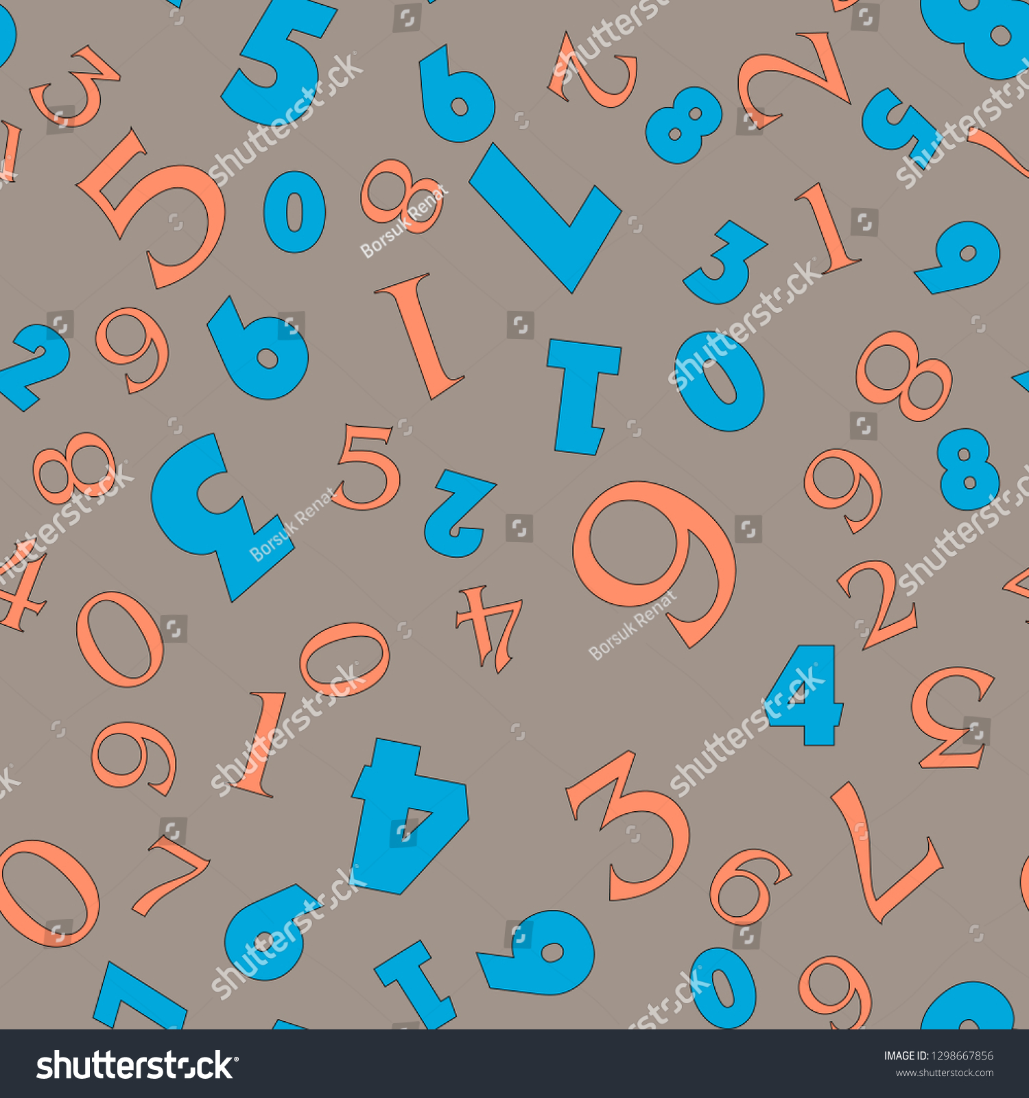 Numbers Education School Concept Seamless Vector Stock Vector (Royalty ...