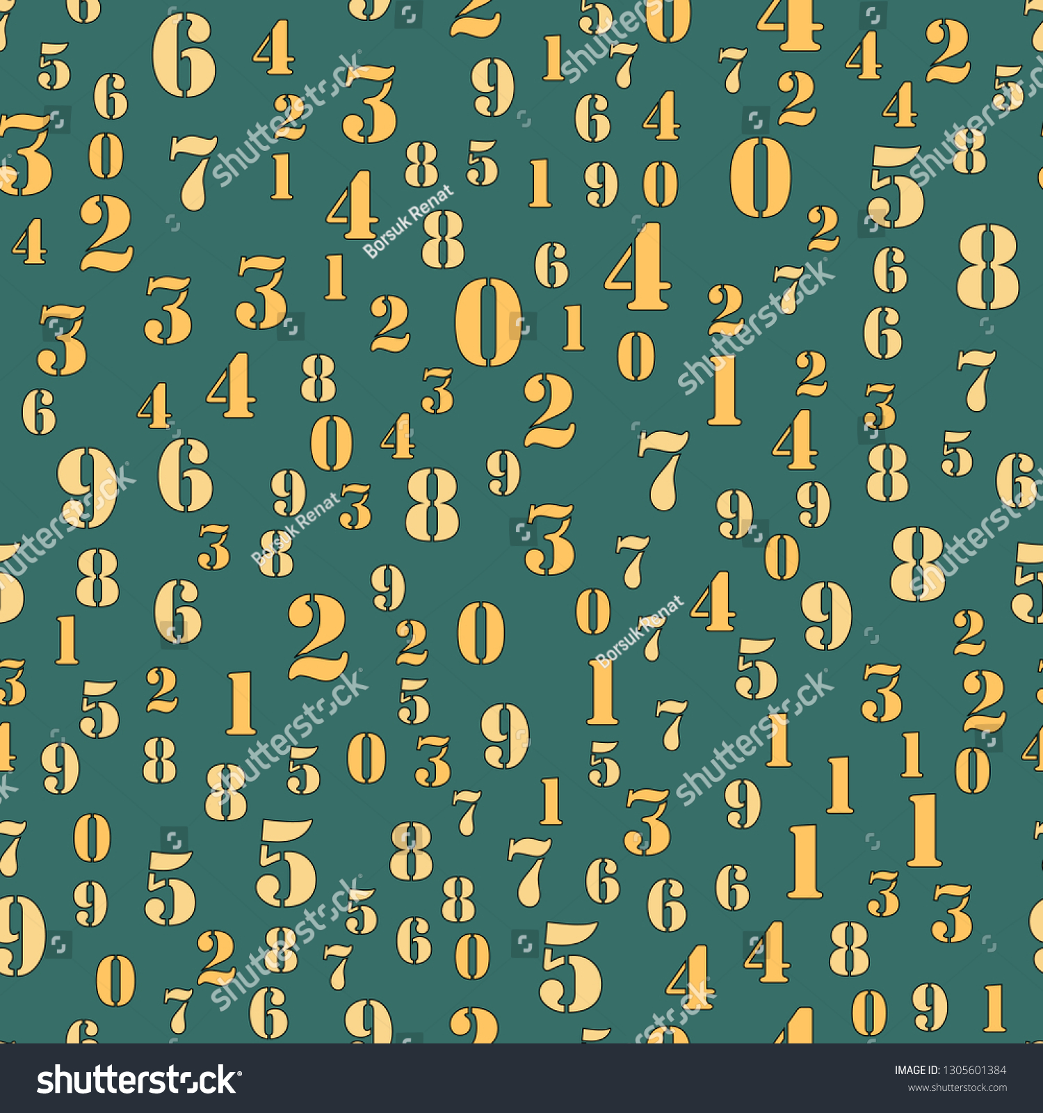 Numbers Education School Concept Seamless Vector Stock Vector (Royalty ...
