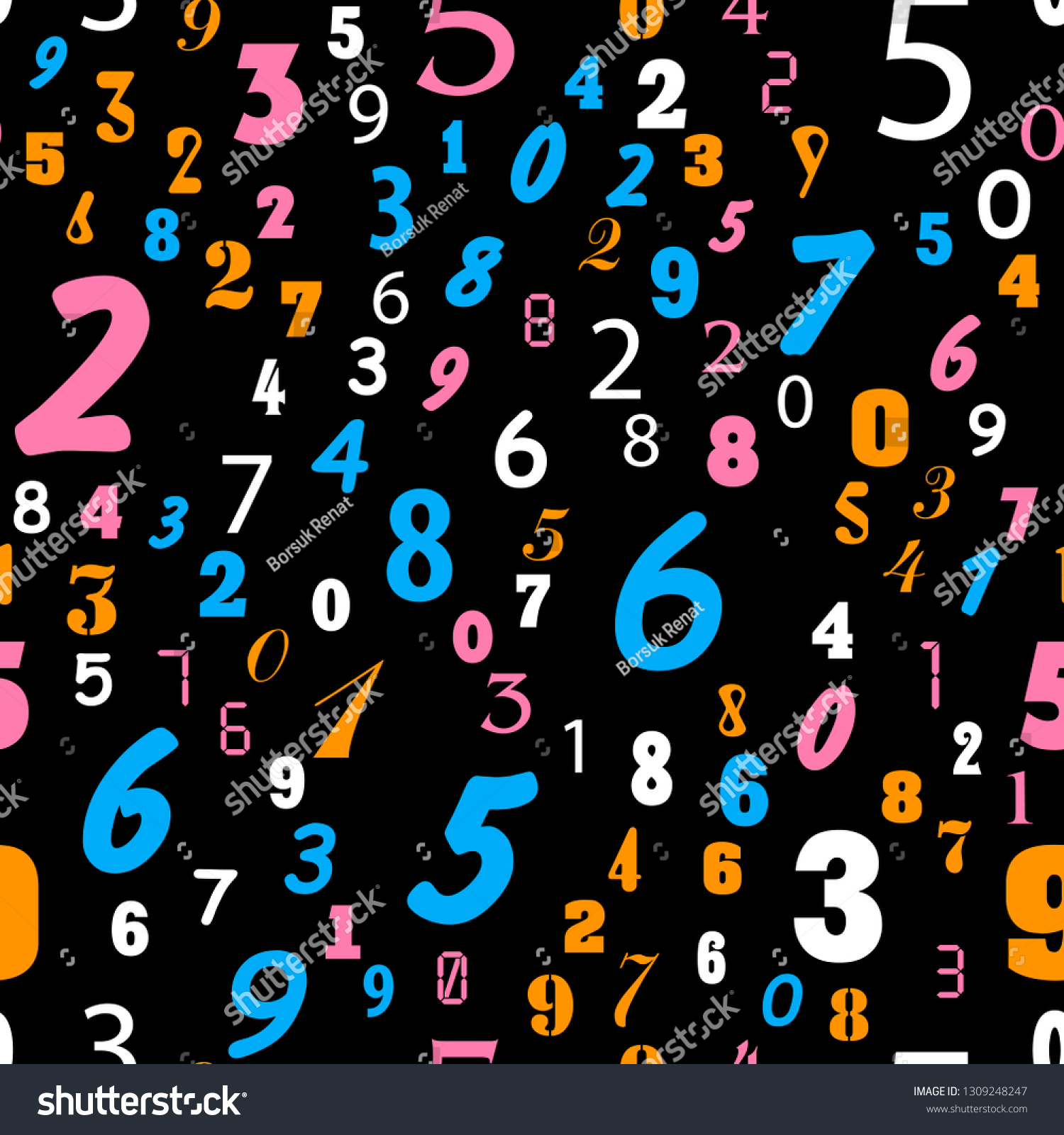 Numbers Education School Concept Seamless Vector Stock Vector (Royalty ...