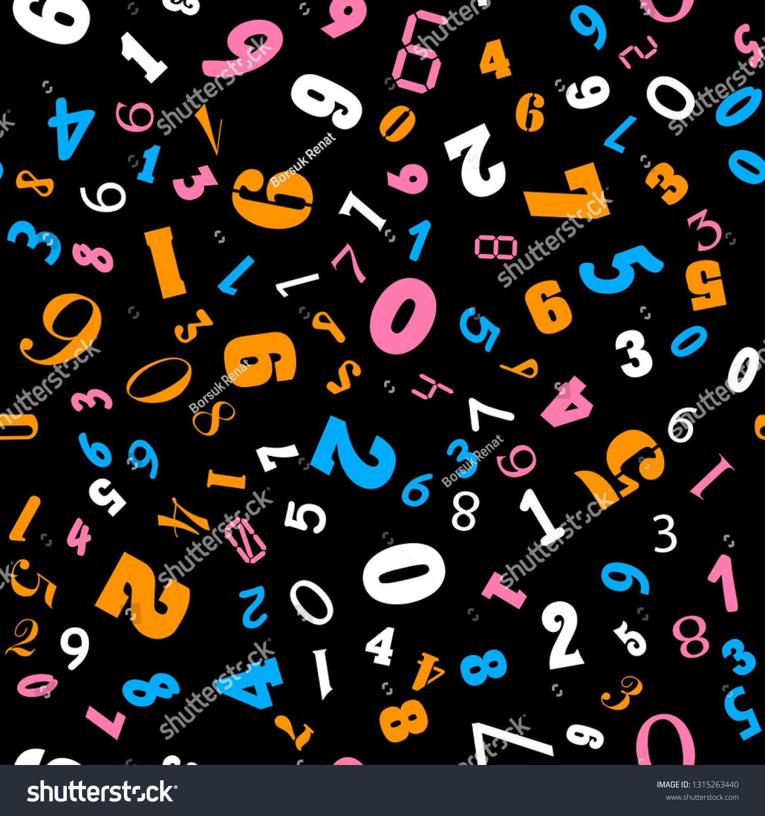 Numbers Education School Concept Seamless Vector Stock Vector (Royalty ...