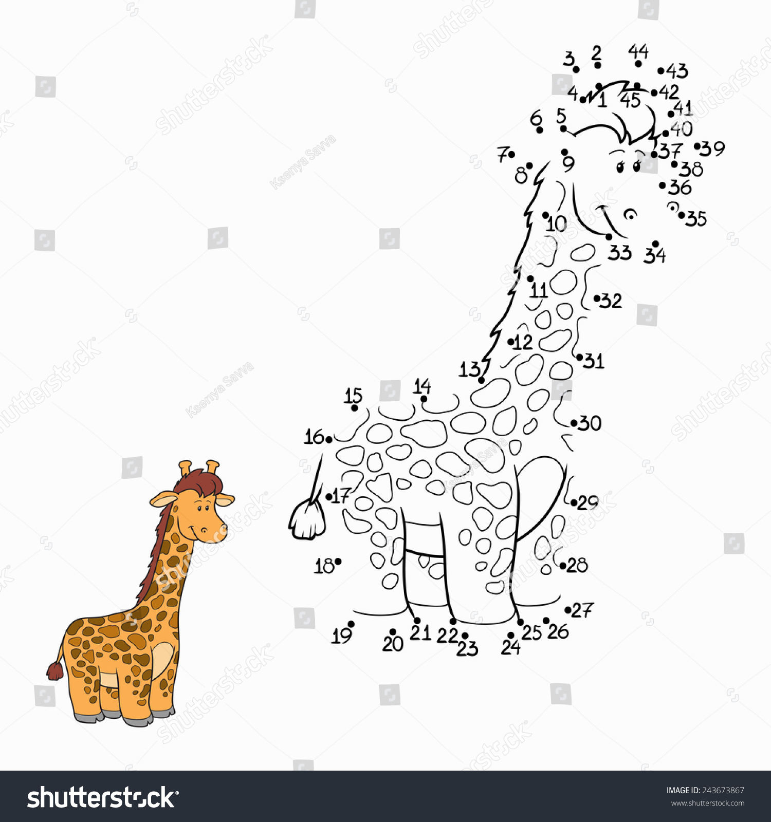 Numbers Game Giraffe Stock Vector (Royalty Free) 243673867