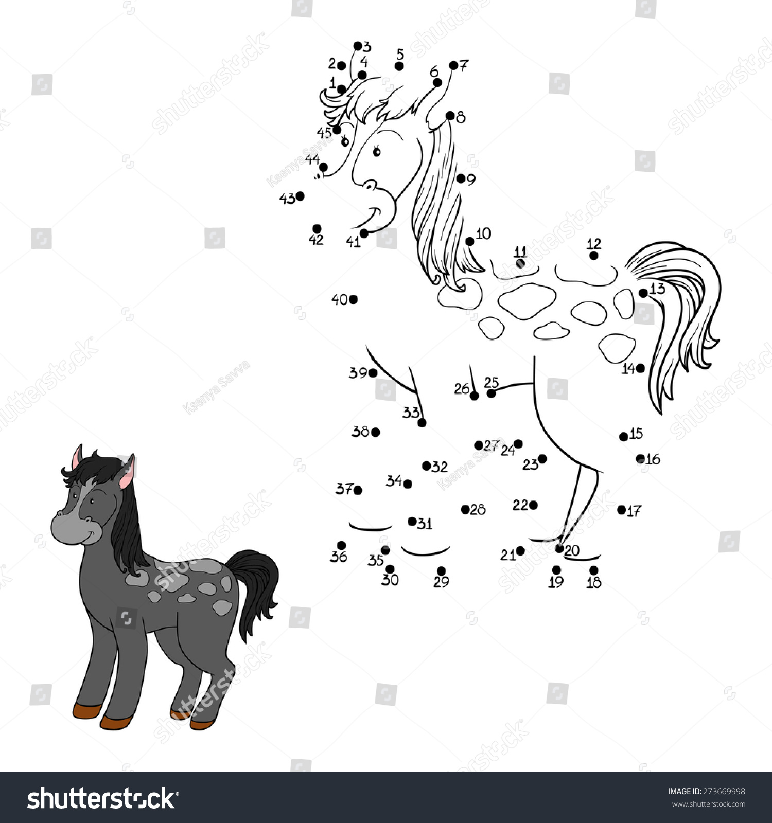 Numbers Game Horse Stock Vector (Royalty Free) 273669998
