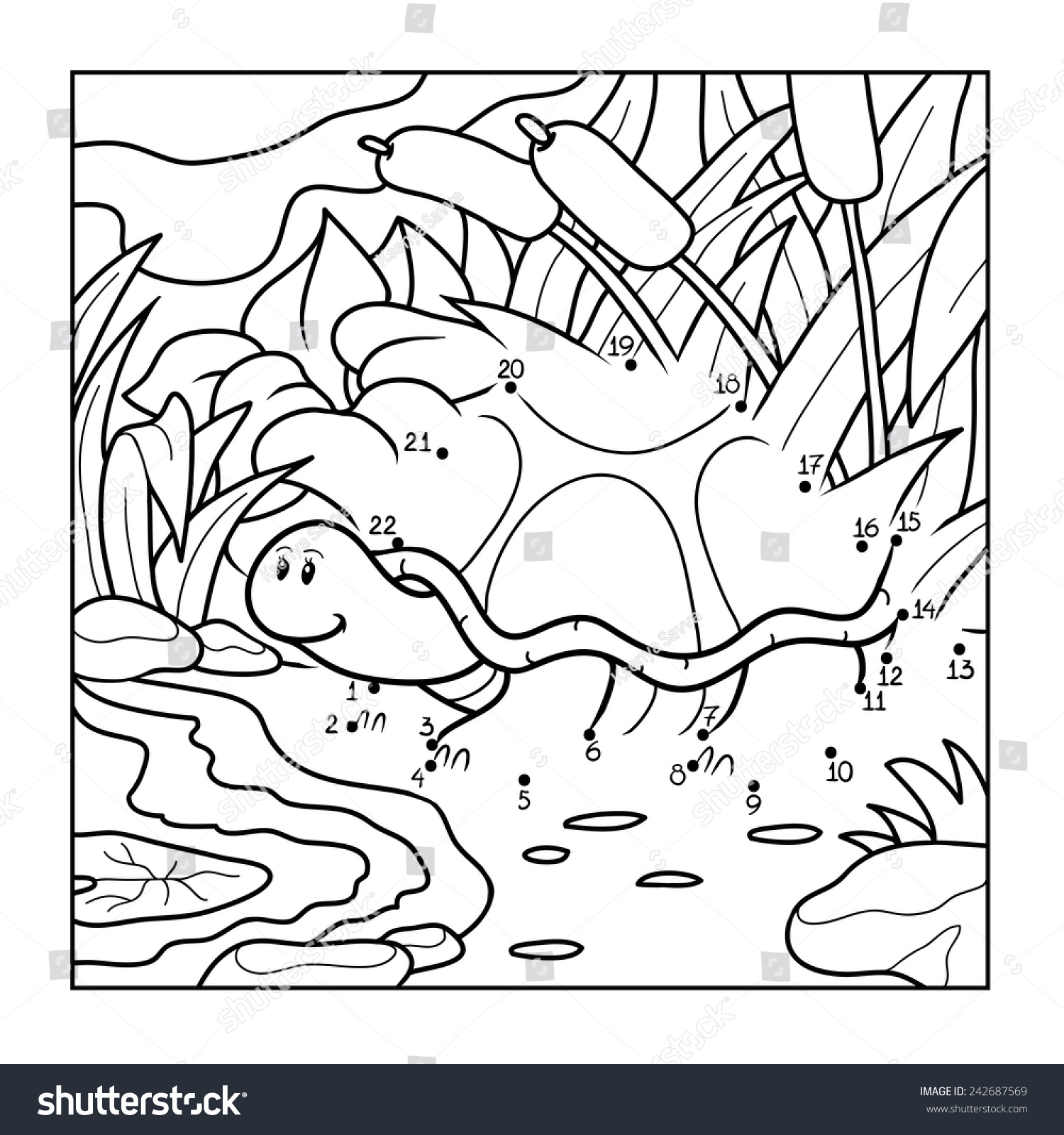 Numbers Game Turtle Stock Vector (Royalty Free) 242687569