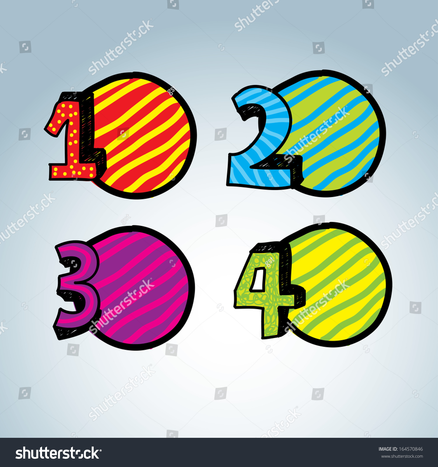 Numbers Icons Over Gray Background Vector Stock Vector (Royalty Free ...