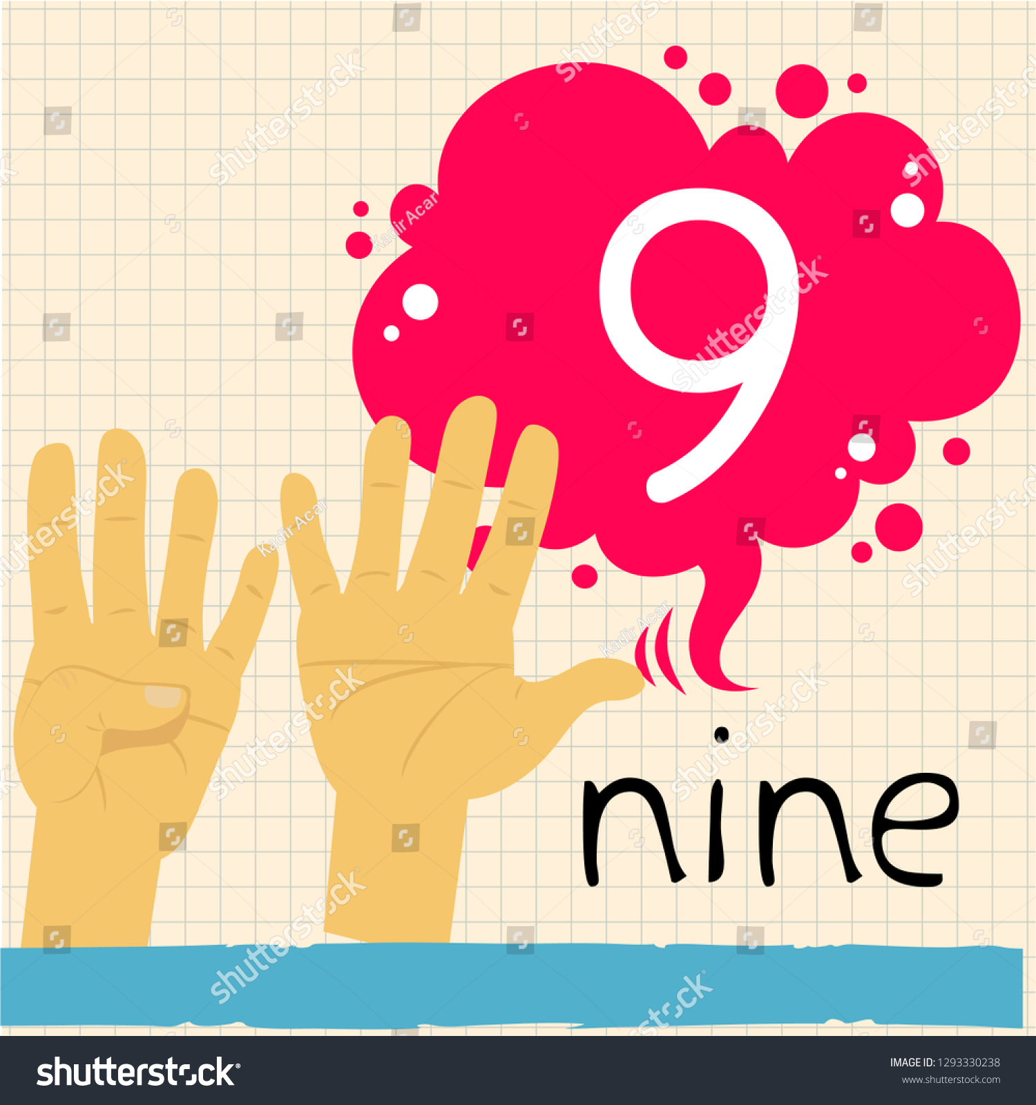 Numbers Set Hands Vector Ai: vector de stock (libre de regalías ...