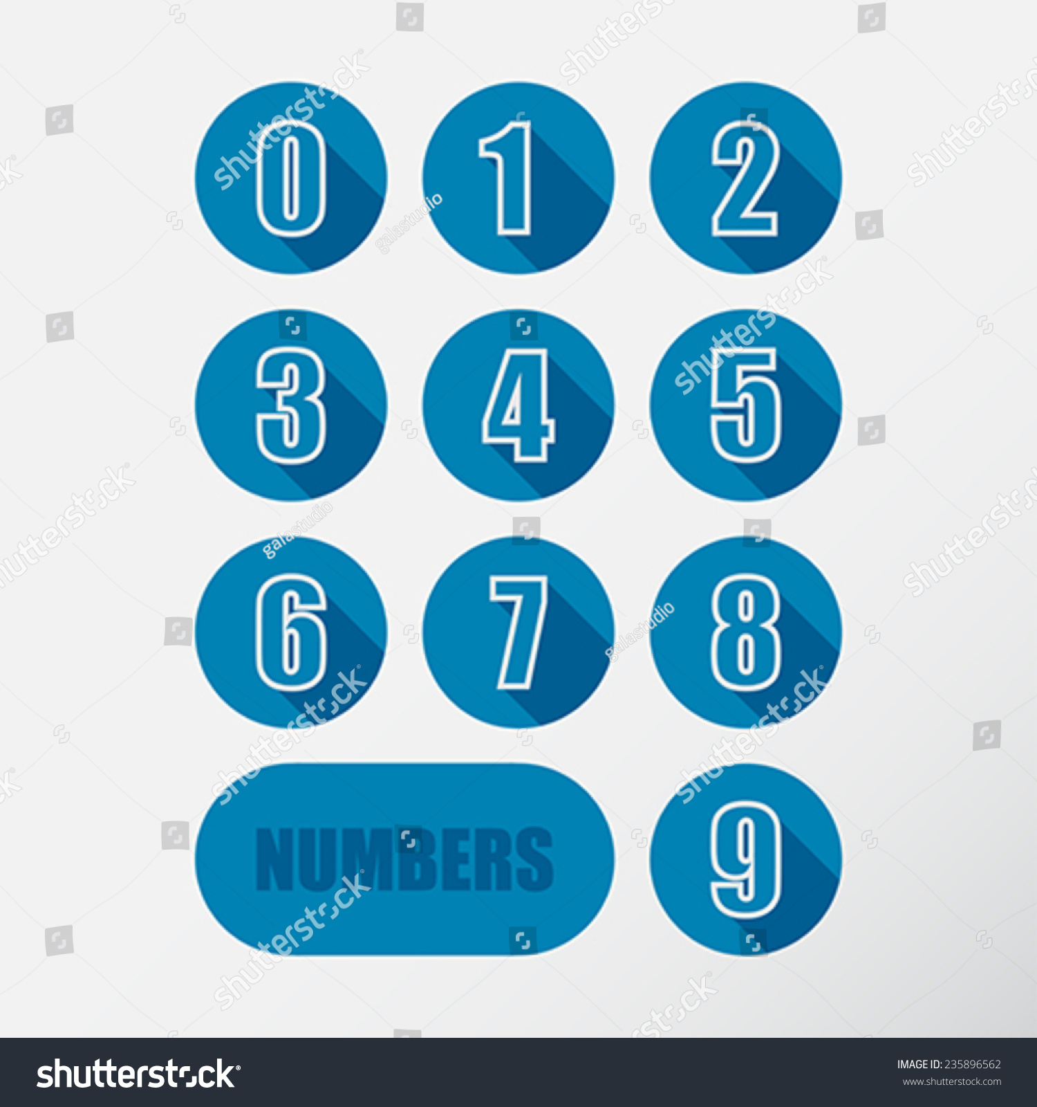 Numbers Set Flat Design Vector Illustration Stock Vector (Royalty Free ...