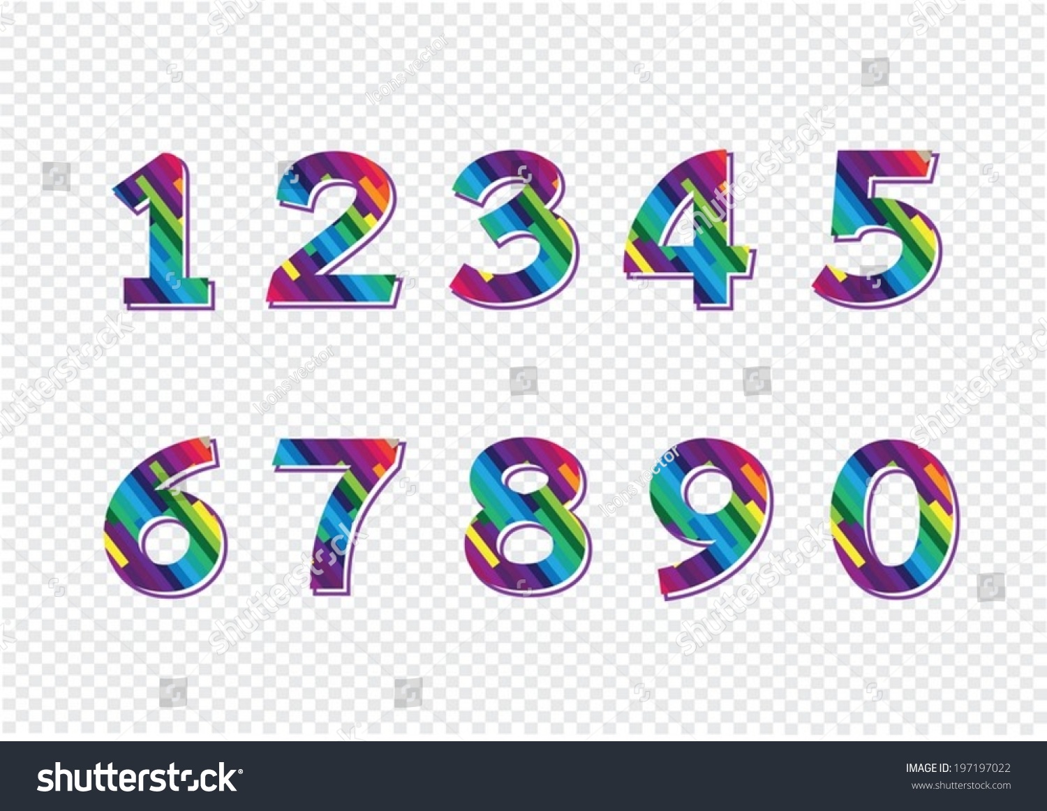 Numbers Set Illustration Stock Vector (Royalty Free) 197197022