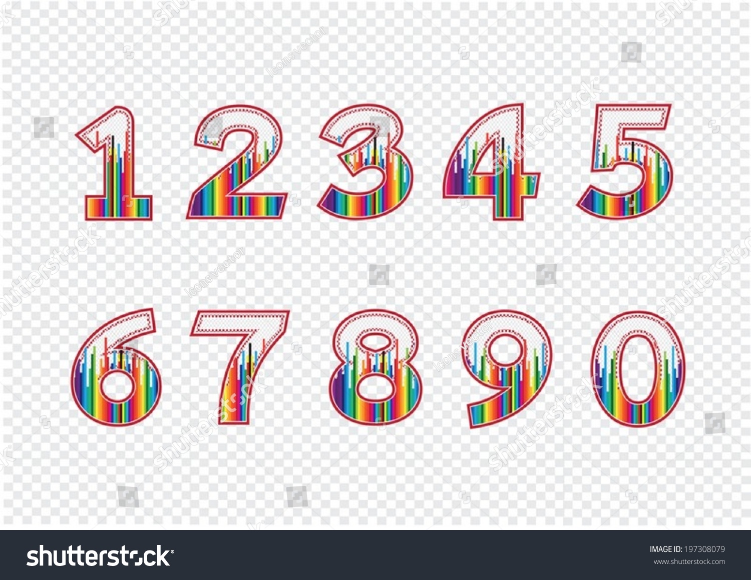 Numbers Set Illustration: เวกเตอร์สต็อก (ปลอดค่าลิขสิทธิ์) 197308079 ...