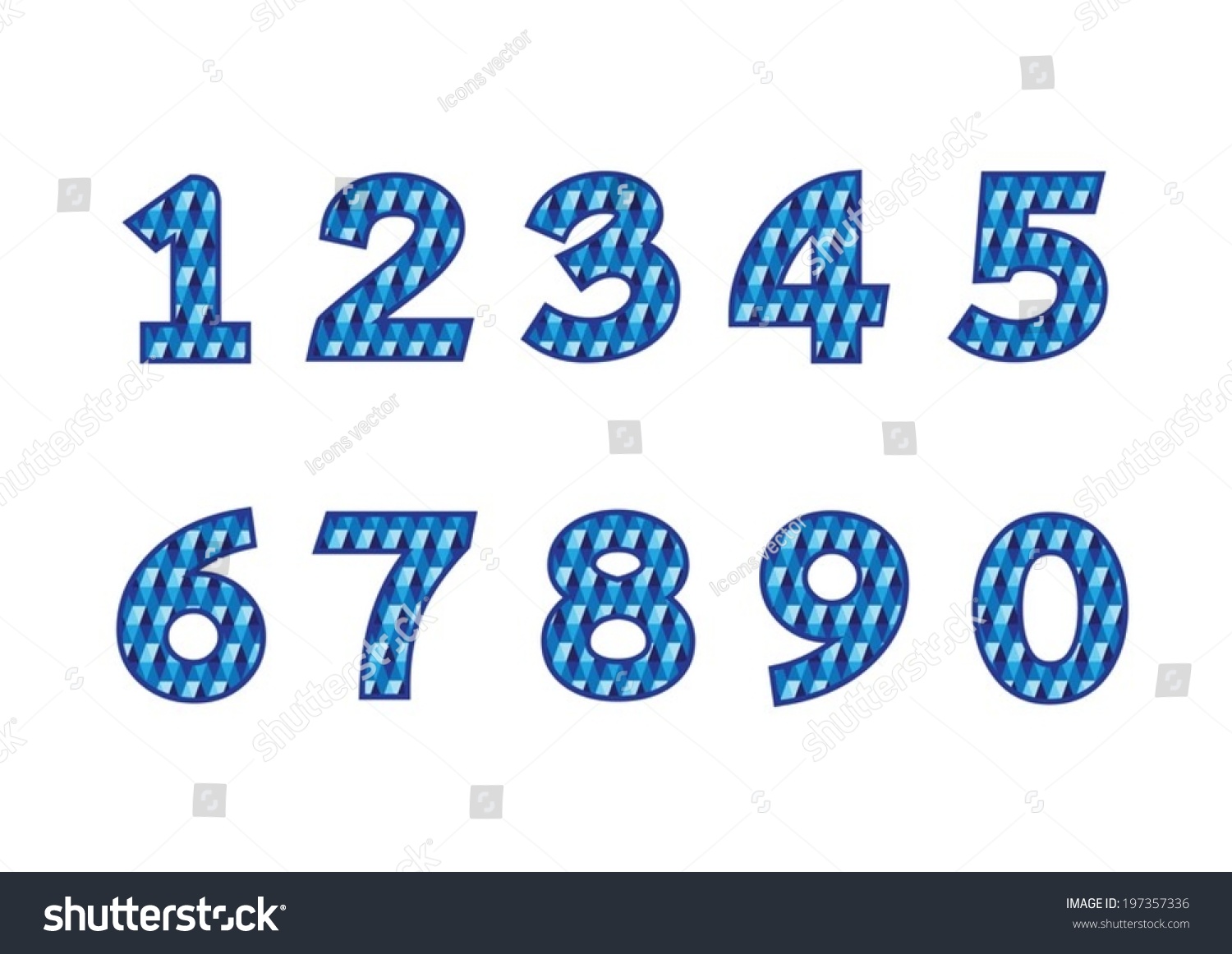 Numbers Set Illustration: vector de stock (libre de regalías) 197357336 ...
