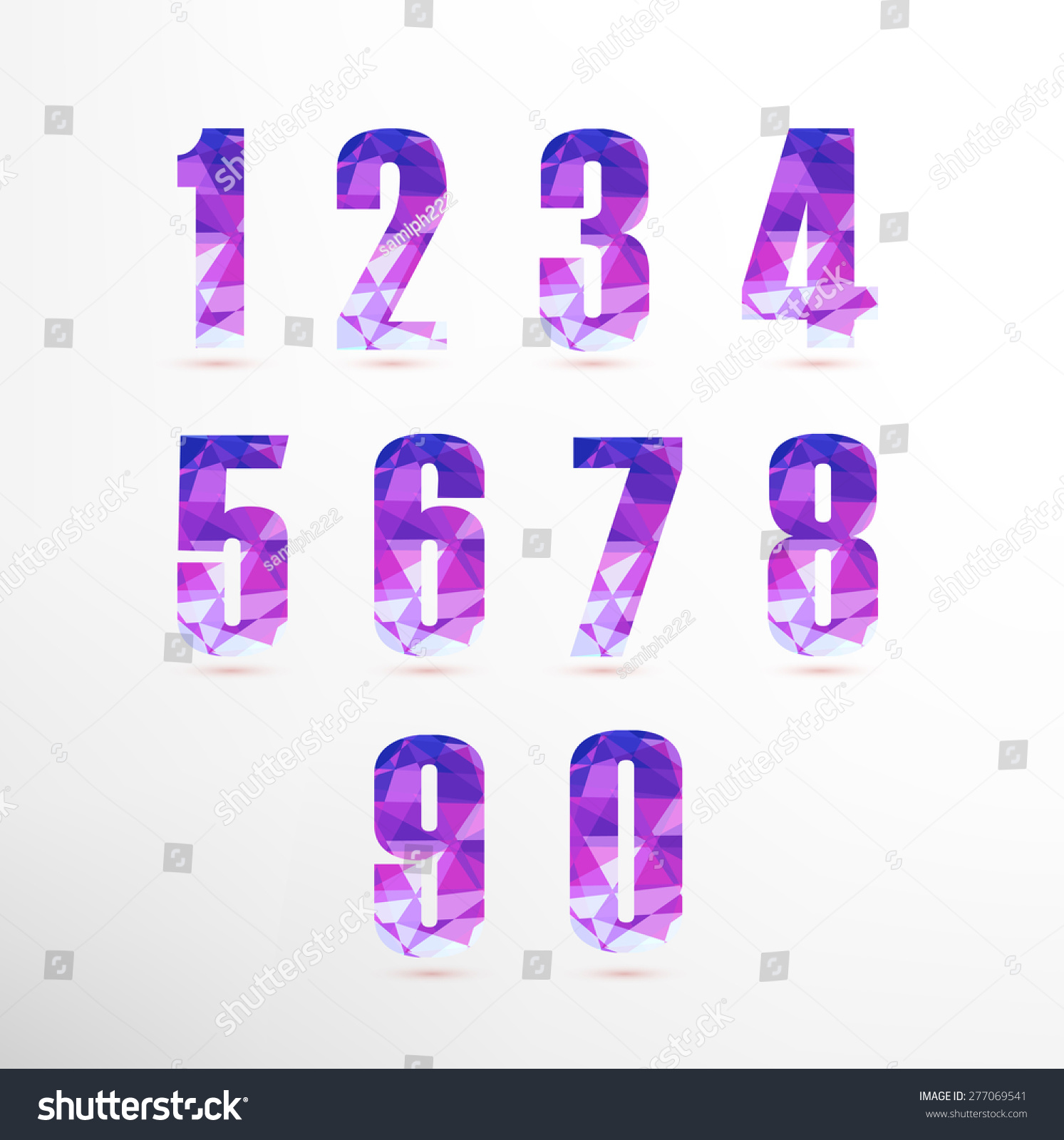 Numbers Set Low Poly Style Vector Stock Vector (Royalty Free) 277069541