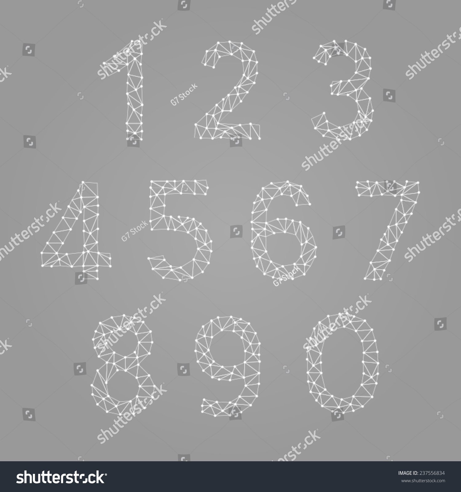 Numbers Set Polygon Design Stock Vector (Royalty Free) 237556834 ...
