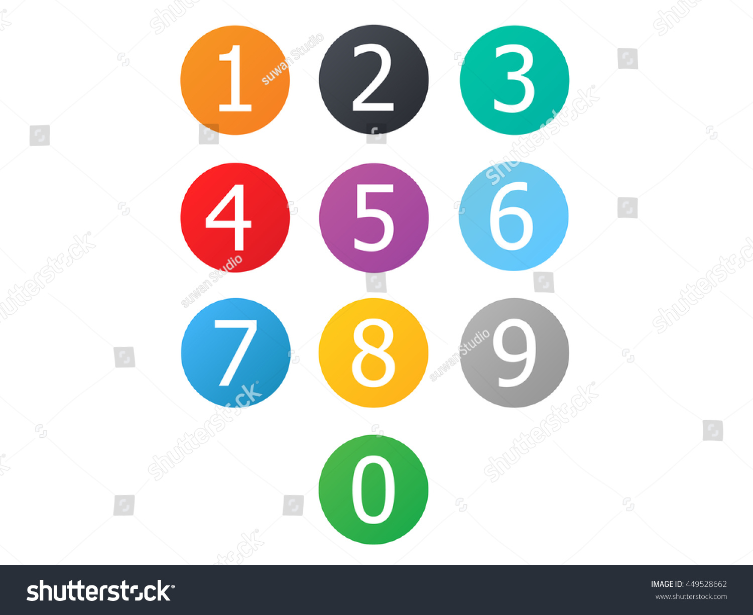 Numbers Set Numbers Vectornumbers Collectionmaterial Design Stock ...