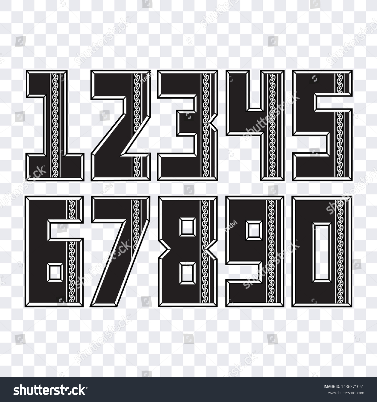 Numbers Shape Black Design Vector Set Stock Vector (Royalty Free ...