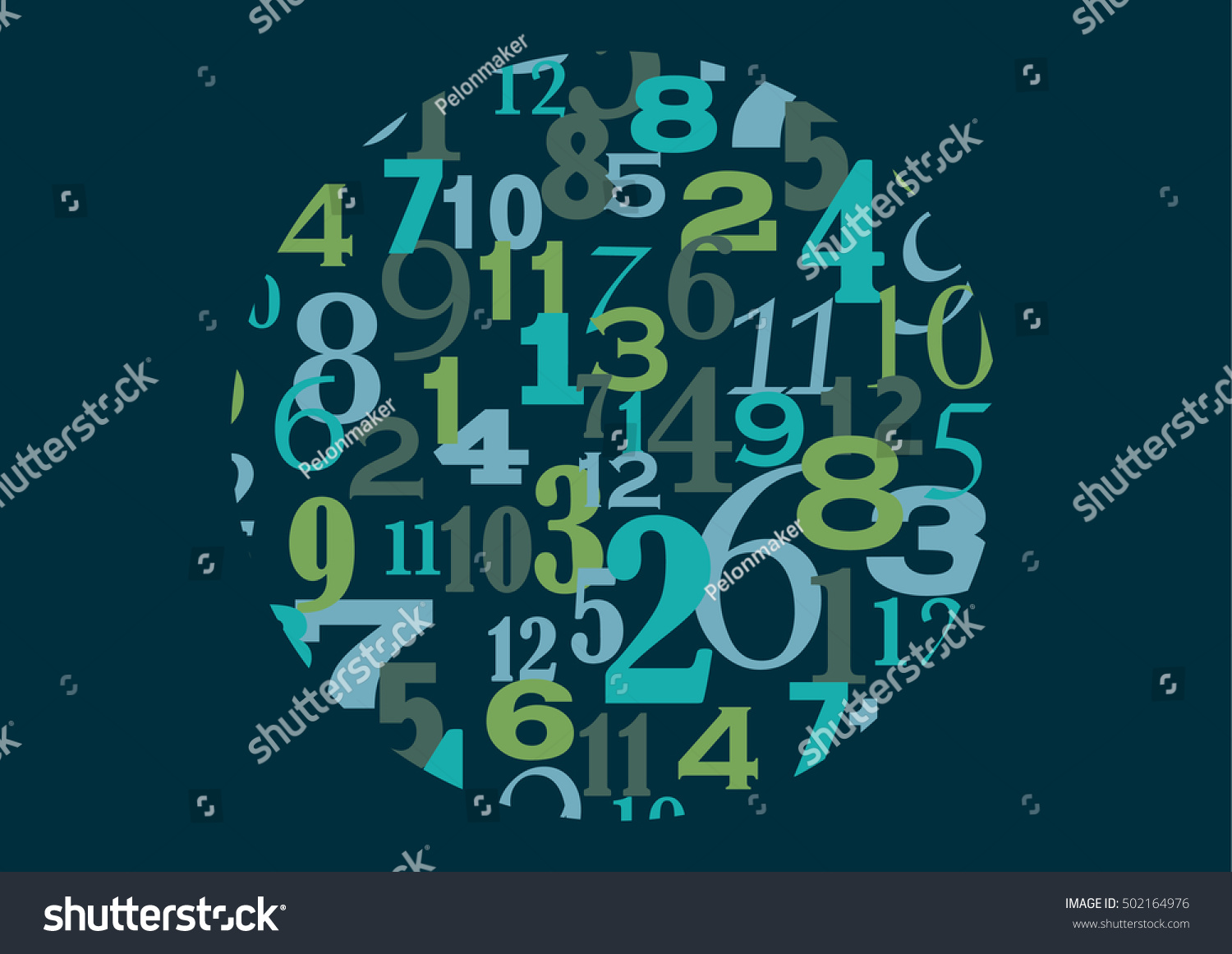 Numbers Time Math Concept Stock Vector (Royalty Free) 502164976