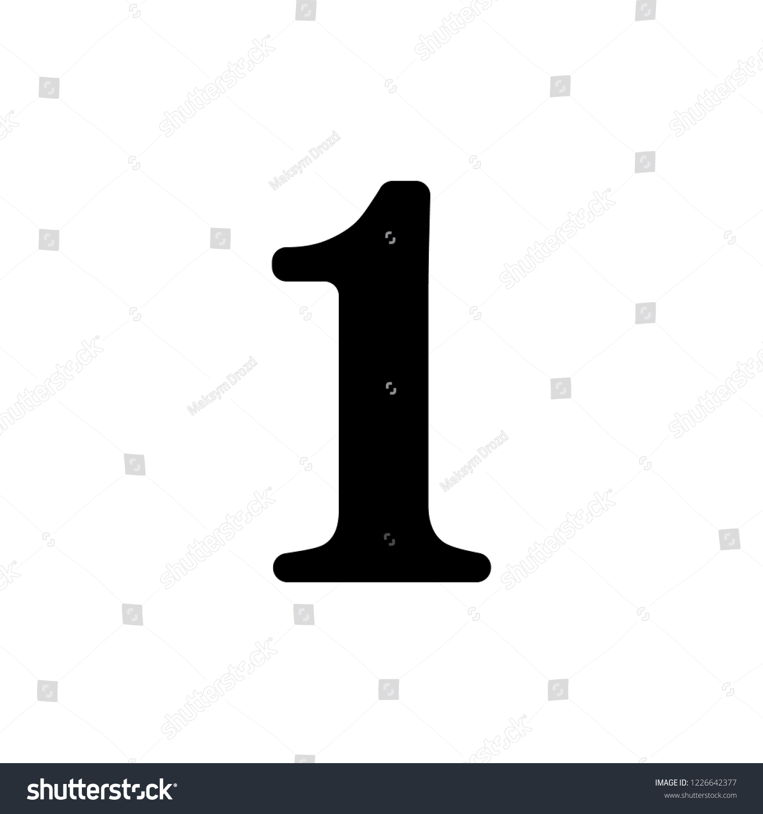 Numeral One Icon Digit Number 1 Stock Vector (Royalty Free) 1226642377
