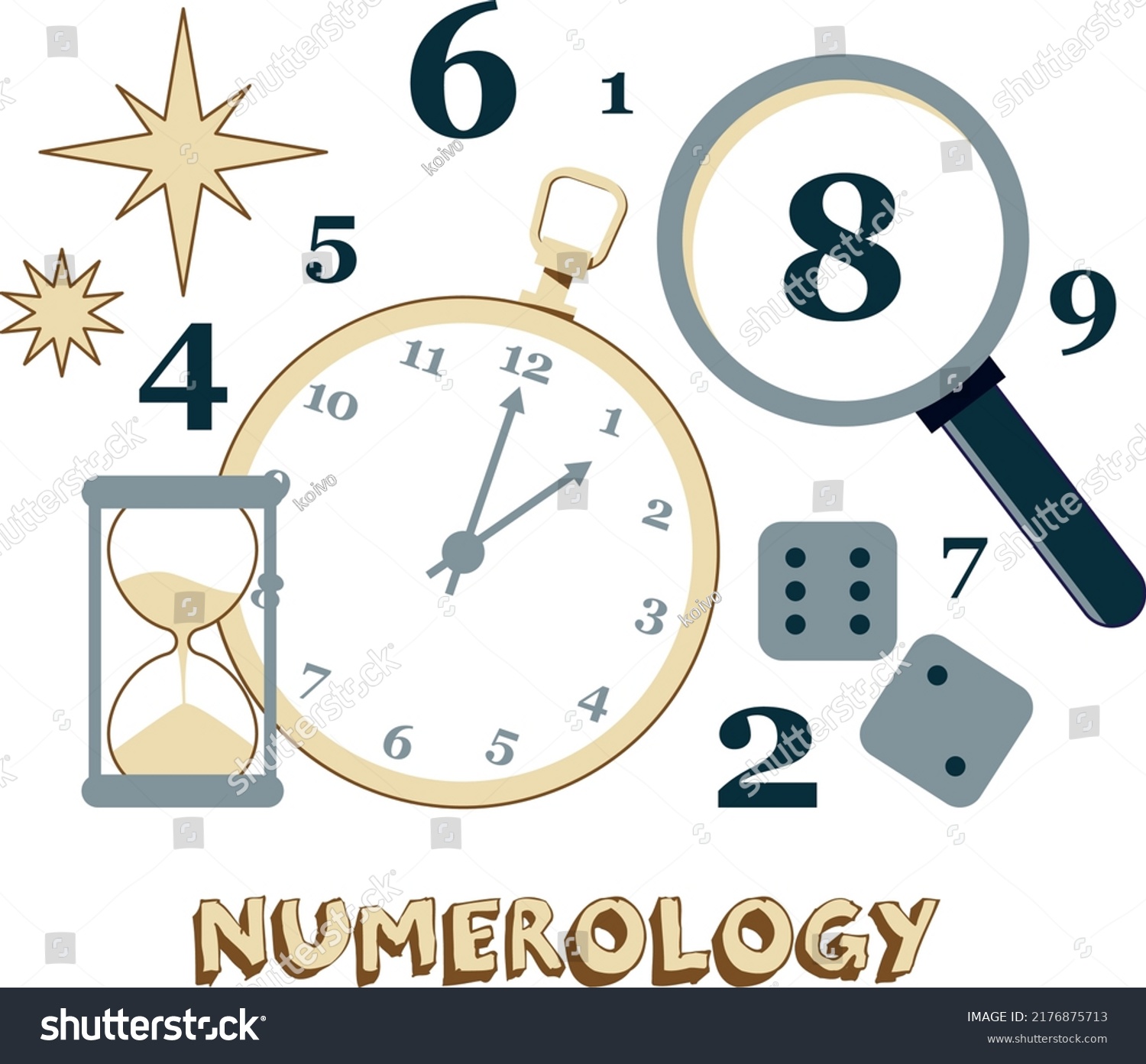 Numerology Symbols Esoteric Knowledge Concept Stock Vector (Royalty ...