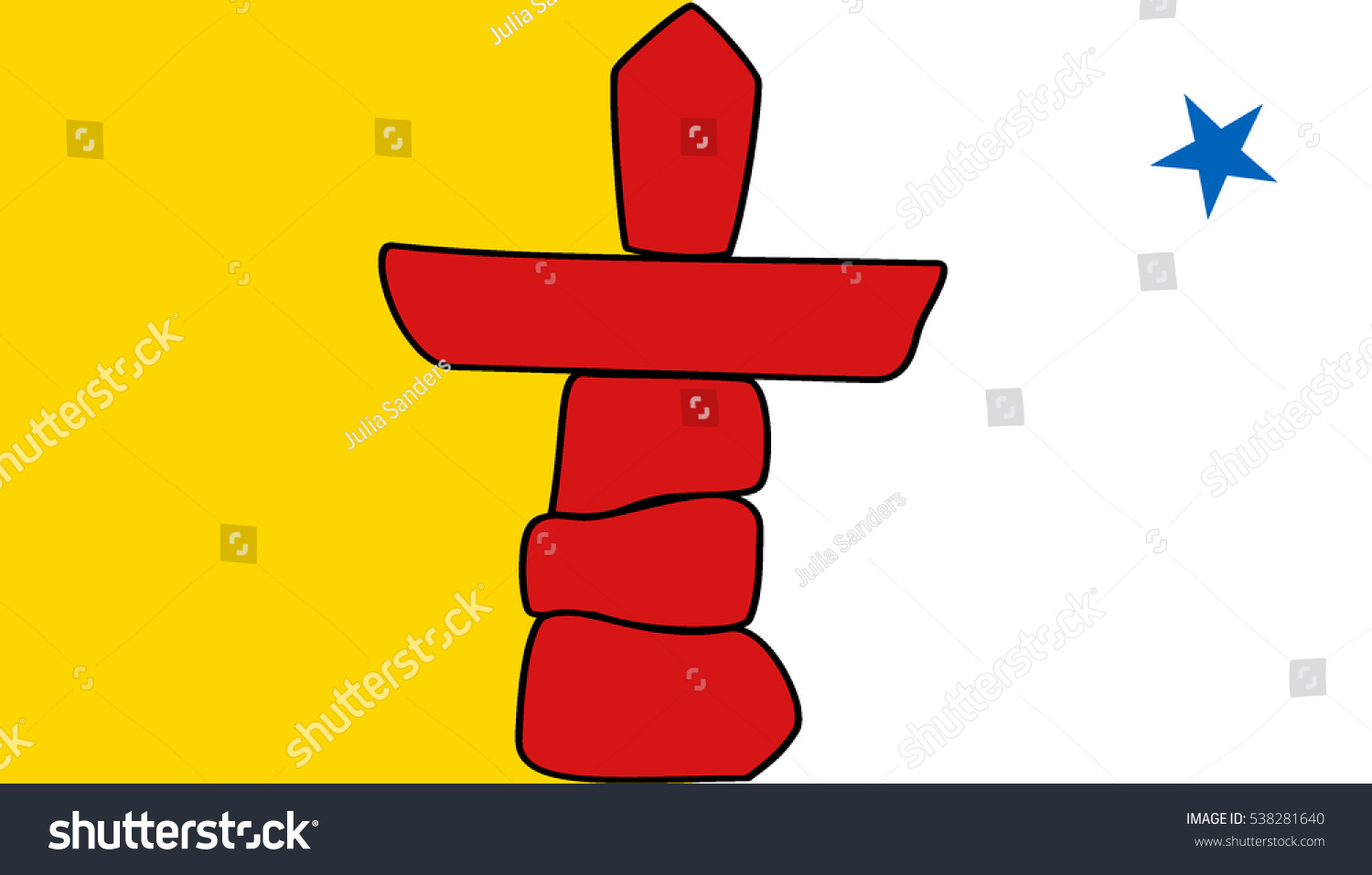 Nunavut Flag Vector Stock Vector (Royalty Free) 538281640