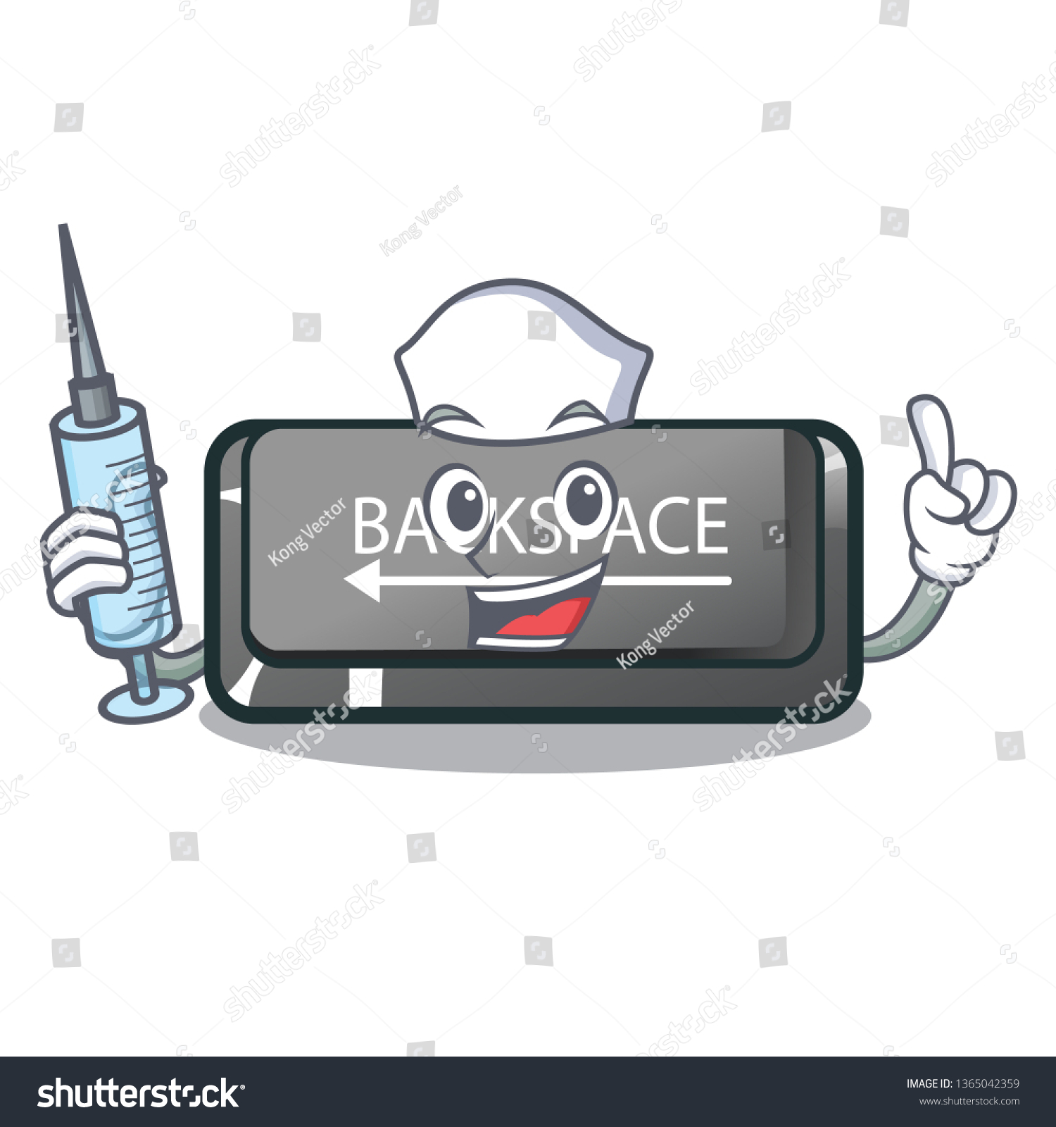 Nurse Button Backspace Shape Cartoon Stock Vector (Royalty Free) 1365042359