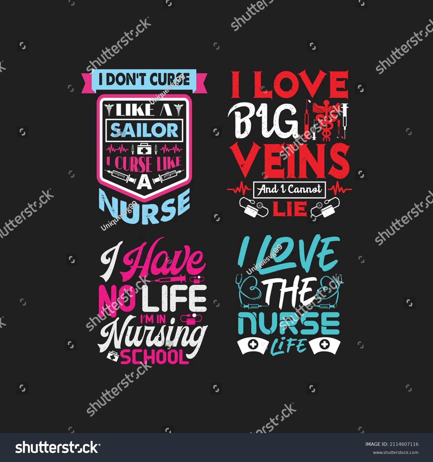 Nurse Practitioner Quotes Design Bundle Nurses Stock Vector (Royalty ...