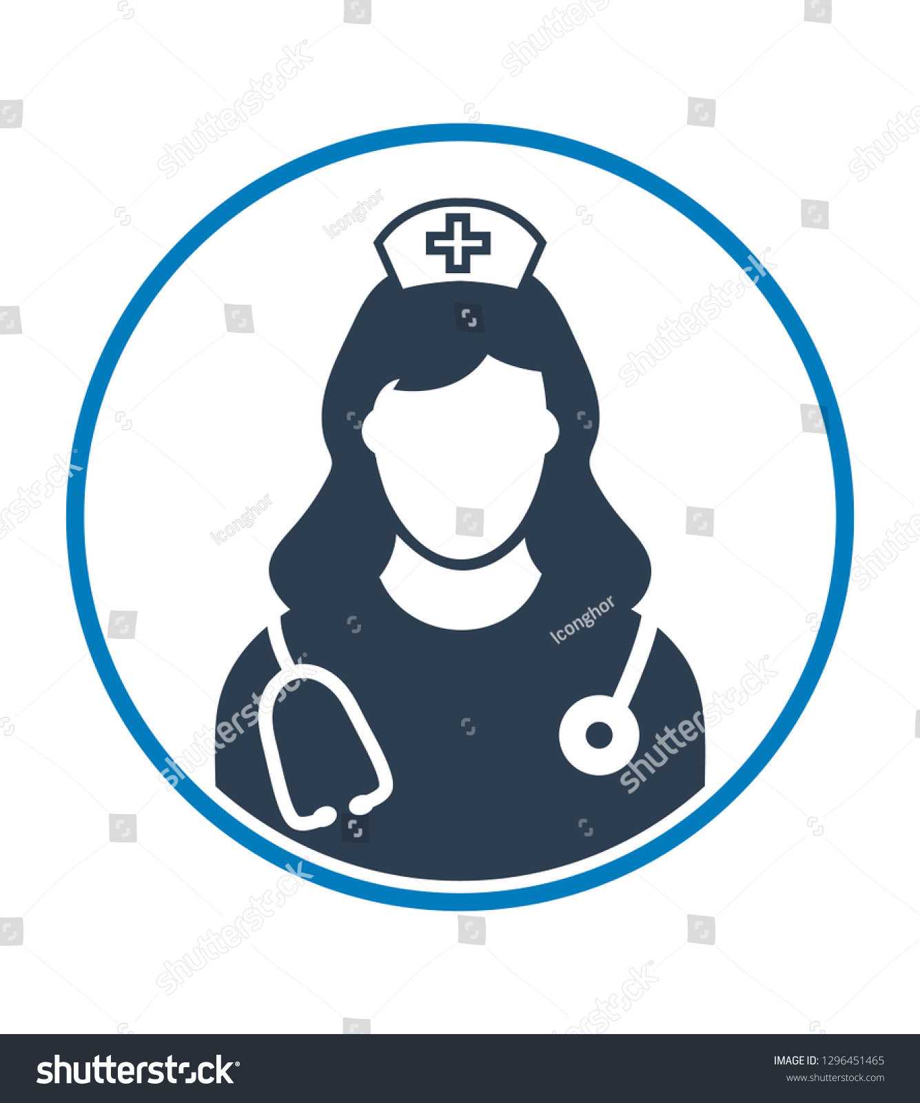 Nurse Profile Icon Flat Style Vector Stock Vector (Royalty Free ...